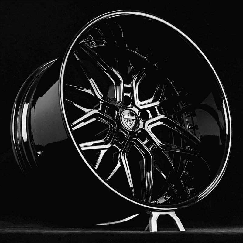 1970 Chevy Pickup Black Deep Dish 22" Forged Wheels