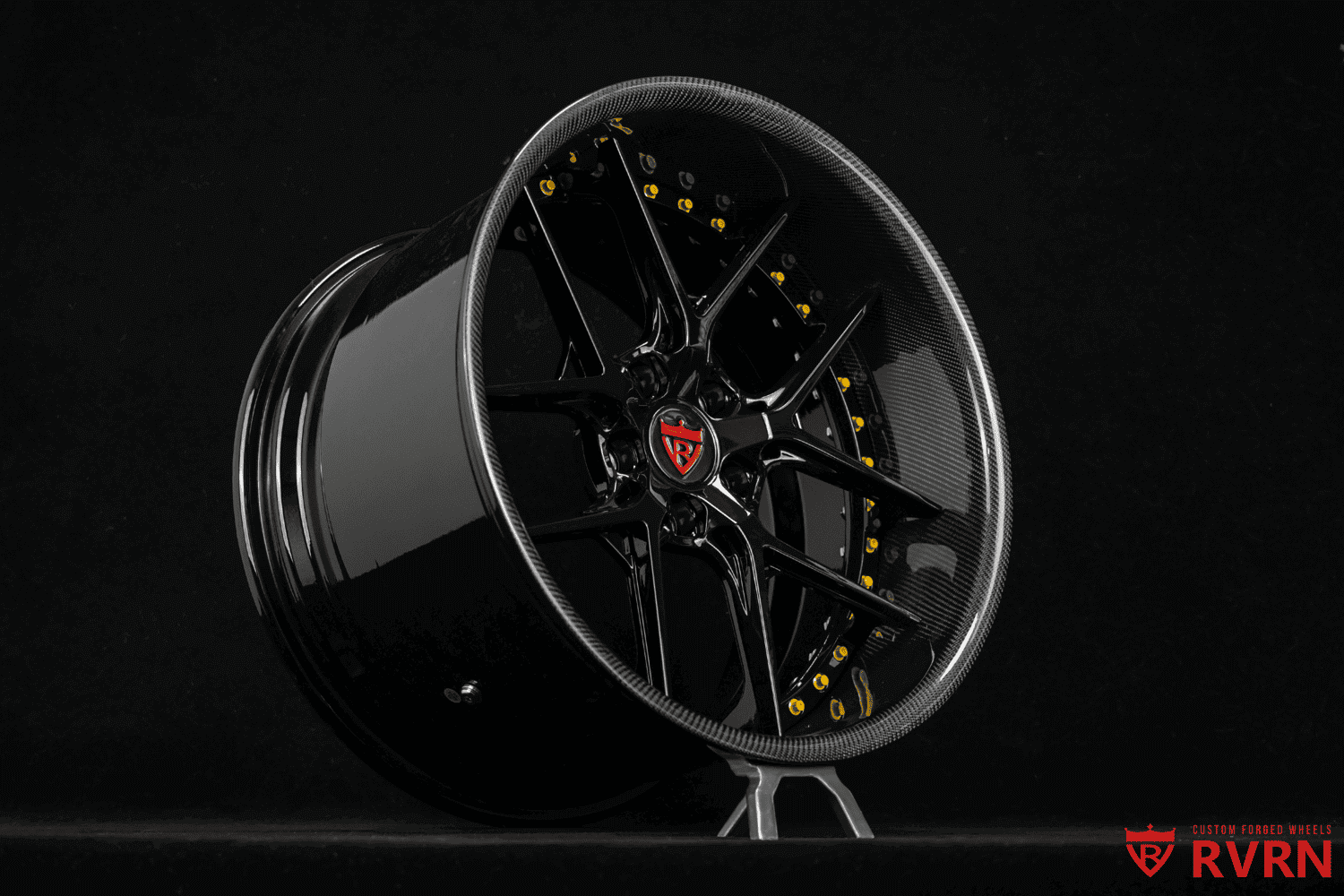 2007 Corvette C6 Deep Dish Black Yellow Forged Wheels – RVRN WHEELS