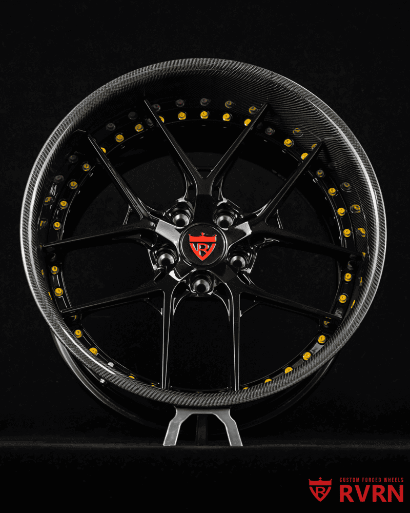 2007 Corvette C6 Deep Dish Black Yellow Forged Wheels – RVRN WHEELS