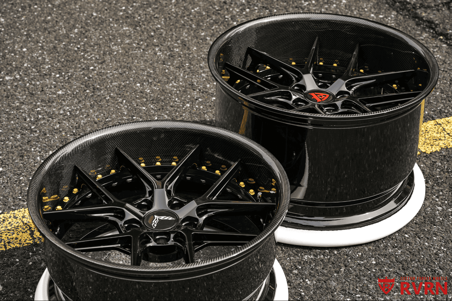 2007 Corvette C6 Deep Dish Black Yellow Forged Wheels – RVRN WHEELS