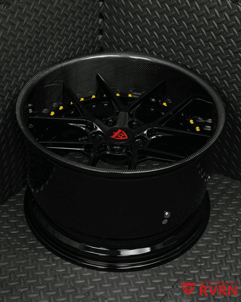2007 Corvette C6 Deep Dish Black Yellow Forged Wheels – RVRN WHEELS