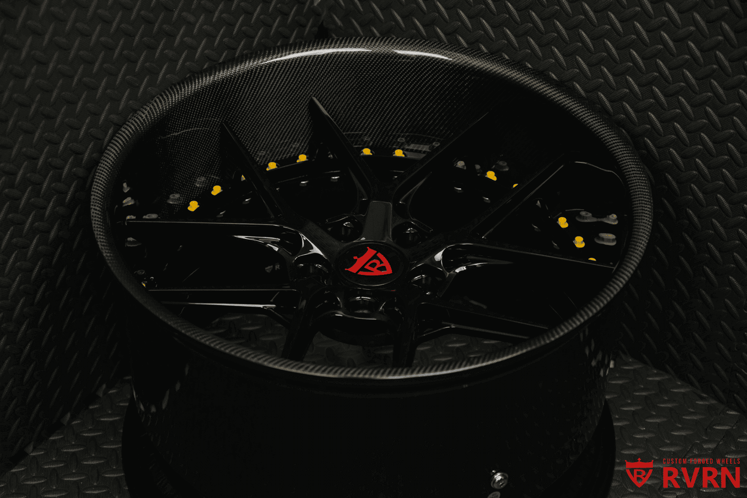 2007 Corvette C6 Deep Dish Black Yellow Forged Wheels – RVRN WHEELS