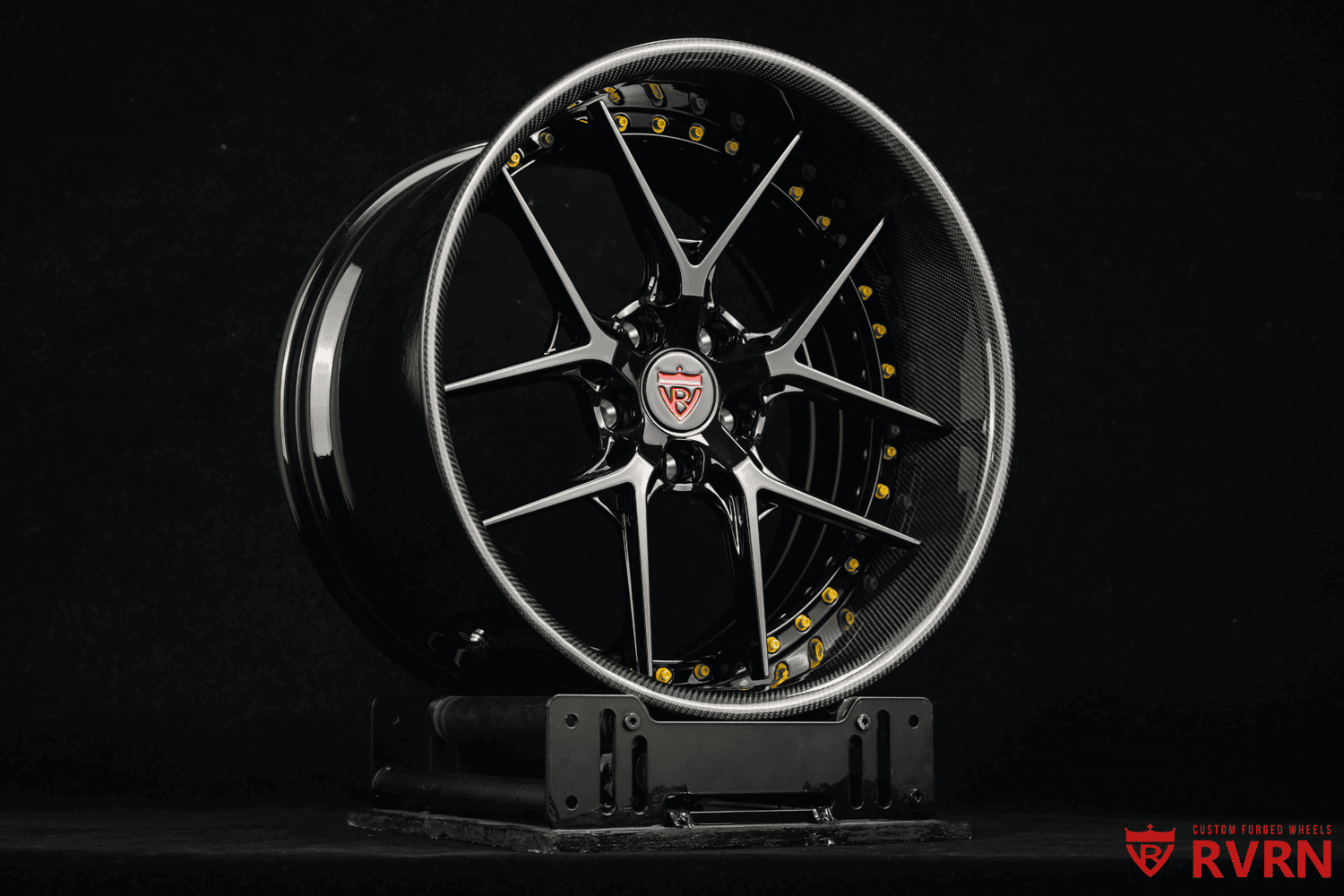2007 Corvette C6 Deep Dish Black Yellow Forged Wheels – RVRN WHEELS