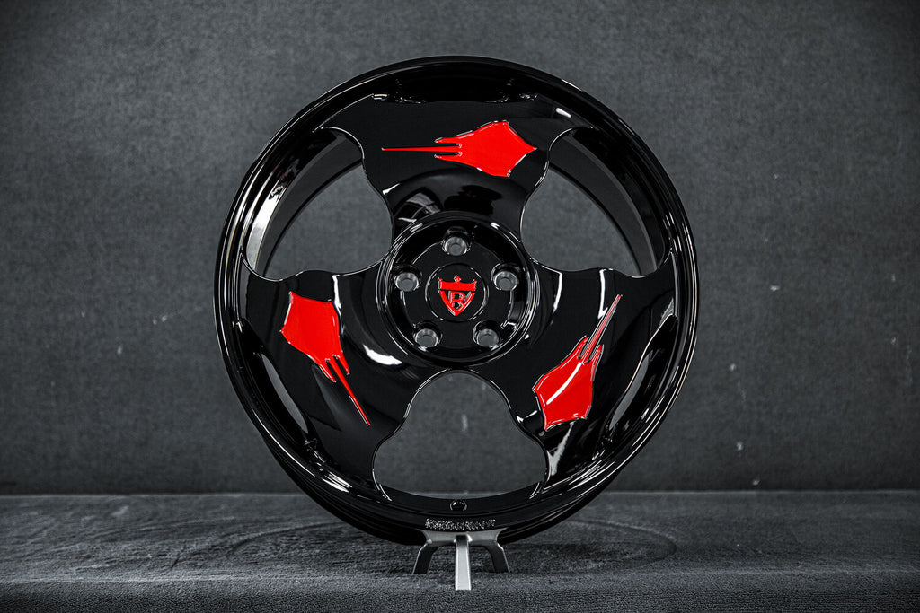 Gloss Black Red Rims for Corvette C7 Z51 | RVRN Wheel