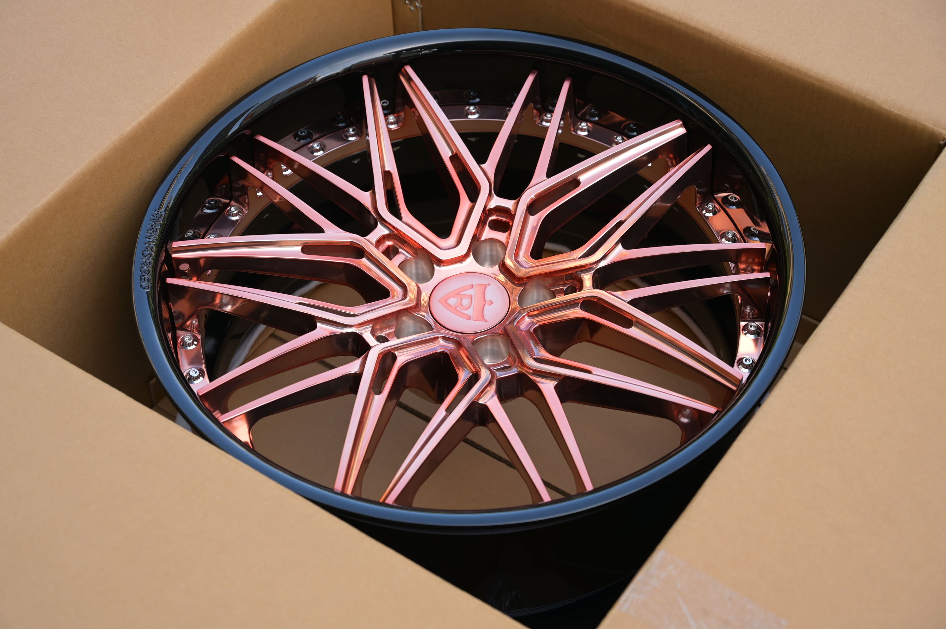 Custom 2021 Dodge Charger Deep Dish Rose Gold Wheels