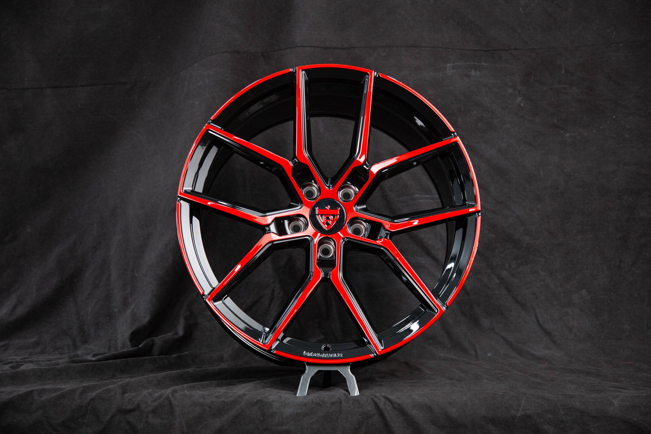 Custom Red & Black Wheels for C8 Corvette | RV-MV1202 – RVRN WHEELS