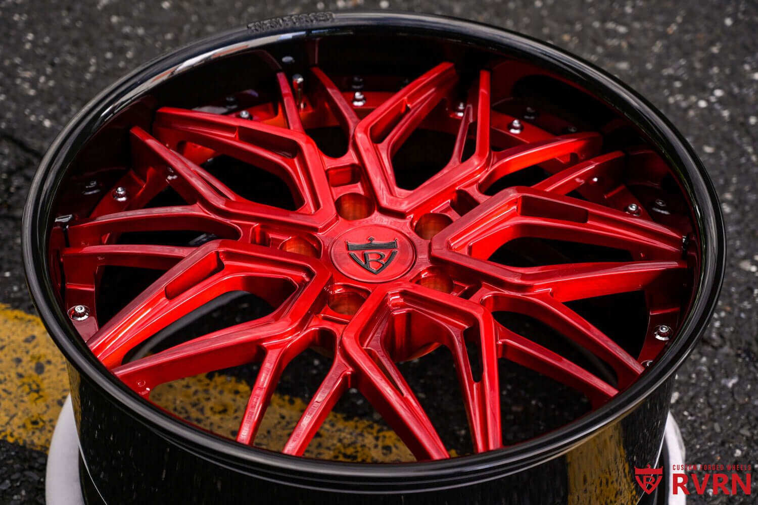 Corvette C8 Stingray Custom Red & Black Wheels RV-T081 – RVRN WHEELS