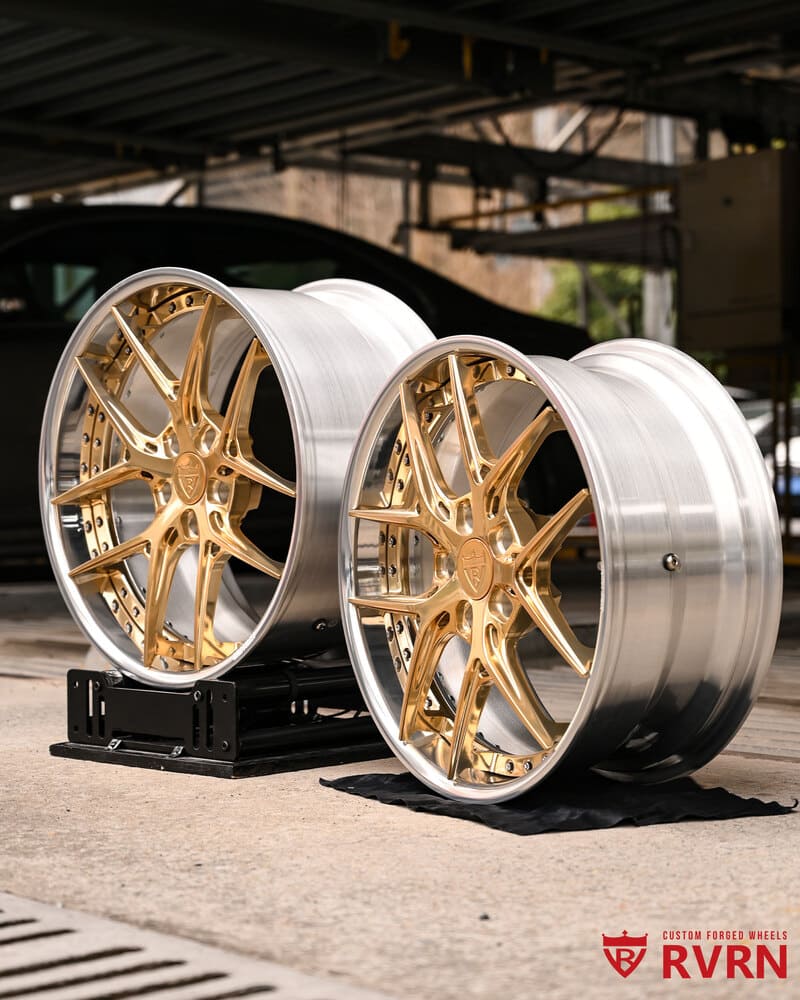 2020 C8 Corvette Deep Dish Forged Wheels in Gold & Chrome