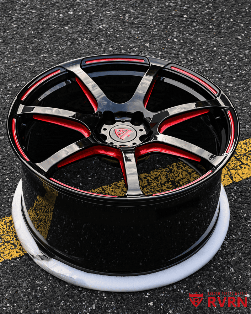 Black & Red Corvette Forged Wheels – C8 Aftermarket Rims – RVRN WHEELS