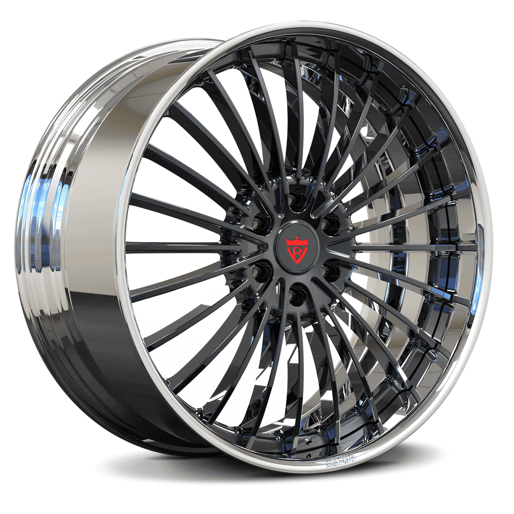 Gmc Yukon Truck Custom Deep Dish Black Chrome Wheels:RV-DG02