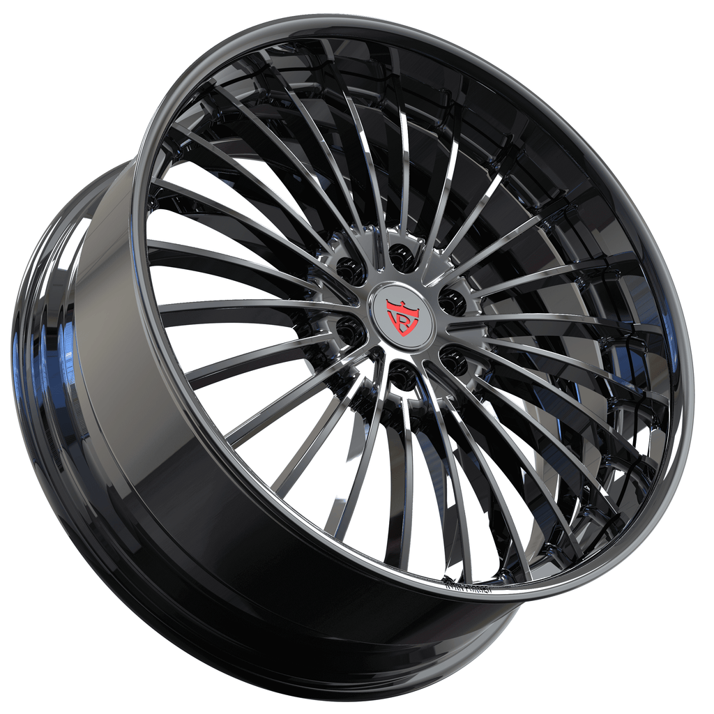 Gmc Yukon Truck Custom Deep Dish Black Chrome Wheels:RV-DG02