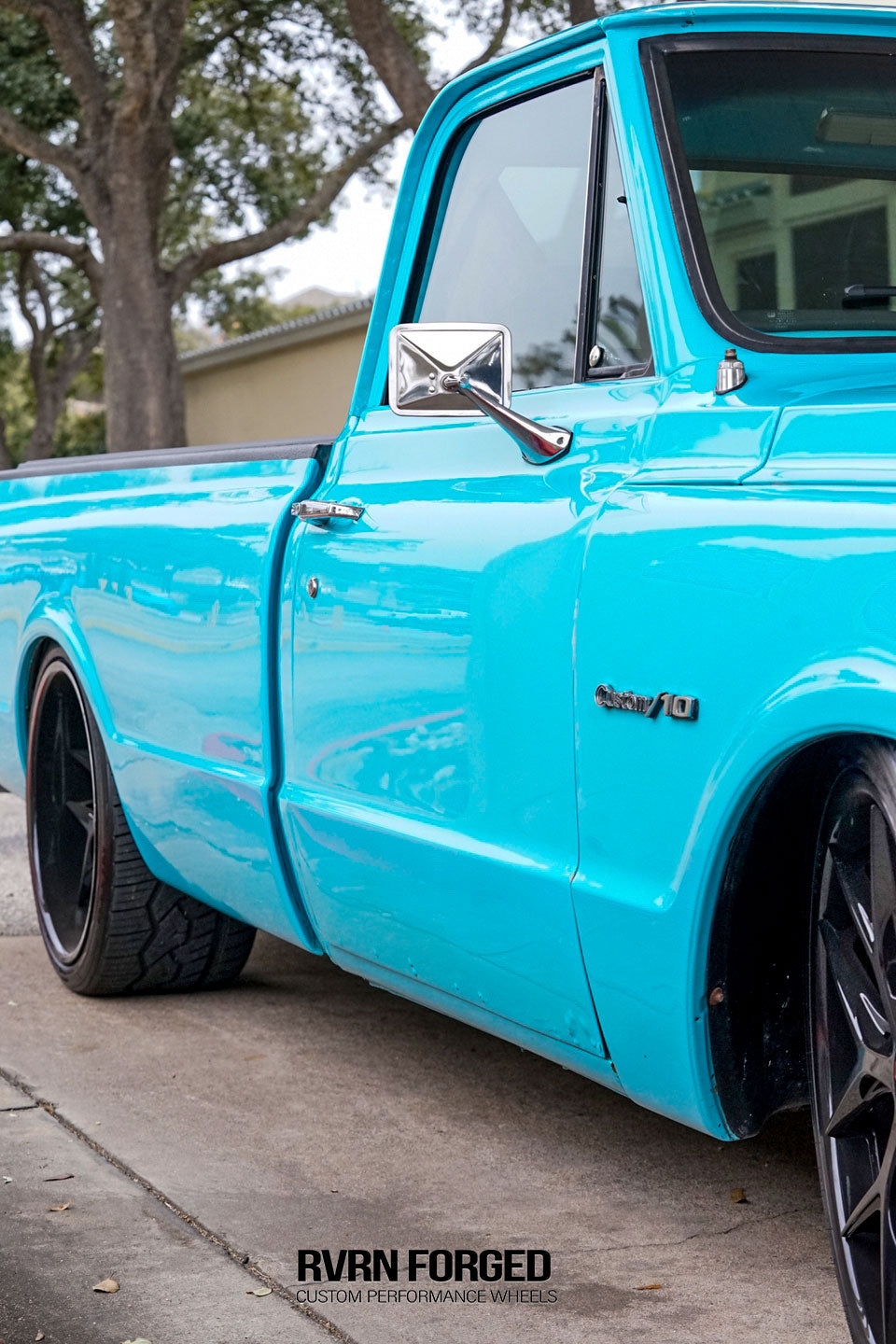 1984 Chevy C10 Custom Wheels | RVRN Forged 22" Deep Dish Black Rims ...