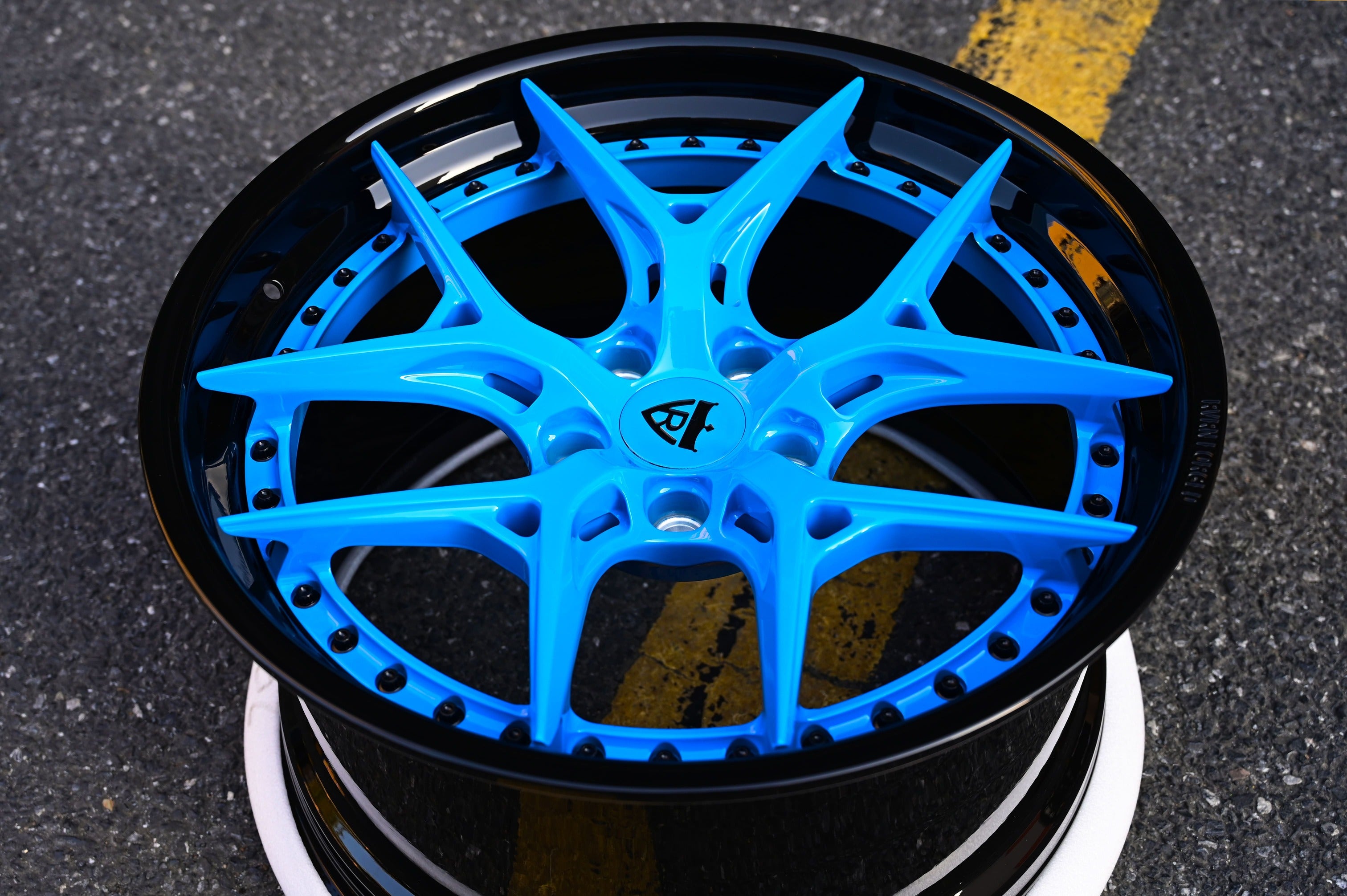 Custom 20 inch Chevy Camaro ZL1 Wheels-Rapid Blue 2-Piece RVRN Forged ...