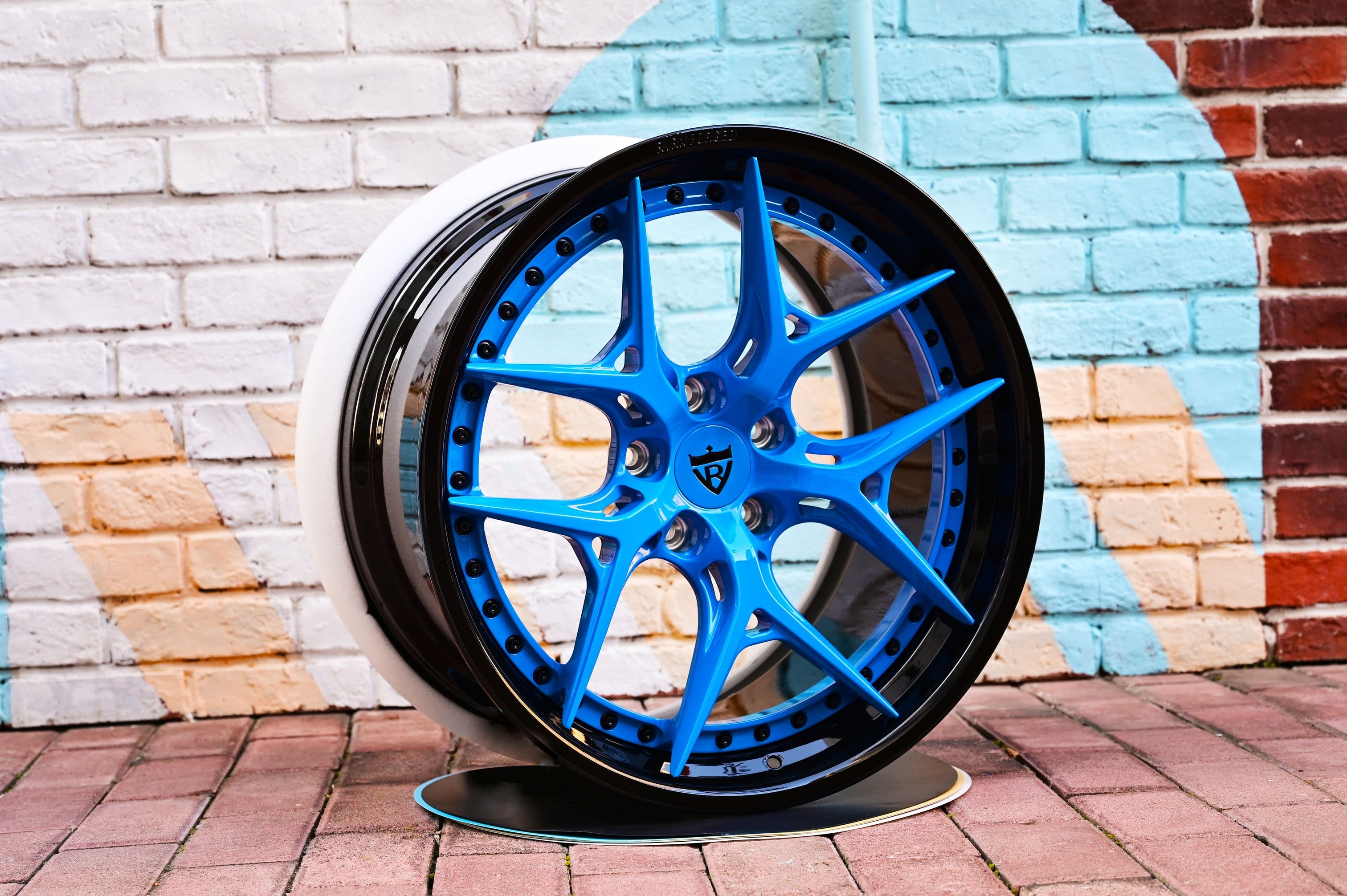 Custom 20 inch Chevy Camaro ZL1 Wheels-Rapid Blue 2-Piece RVRN Forged ...