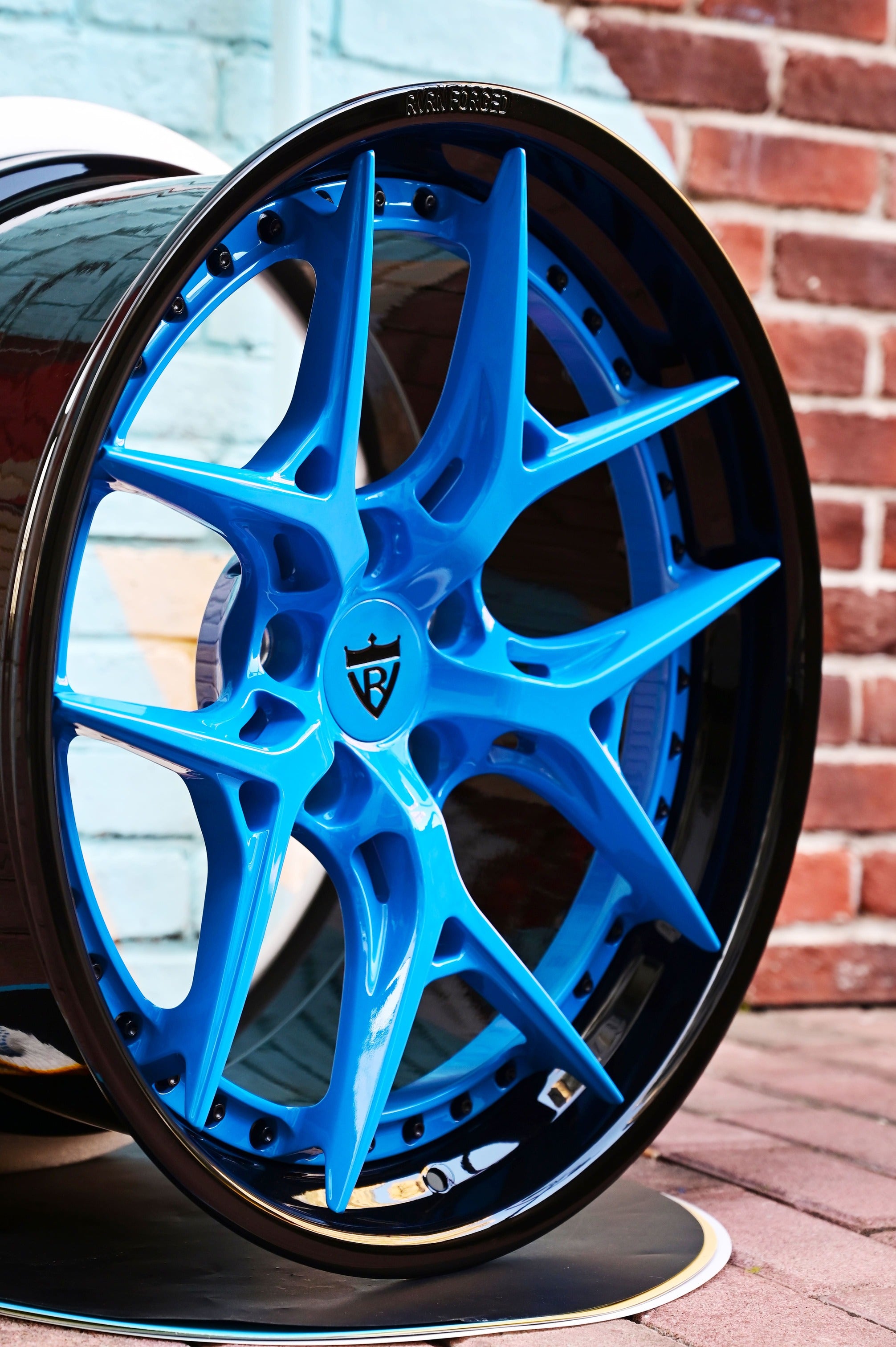 Custom 20 inch Chevy Camaro ZL1 Wheels-Rapid Blue 2-Piece RVRN Forged