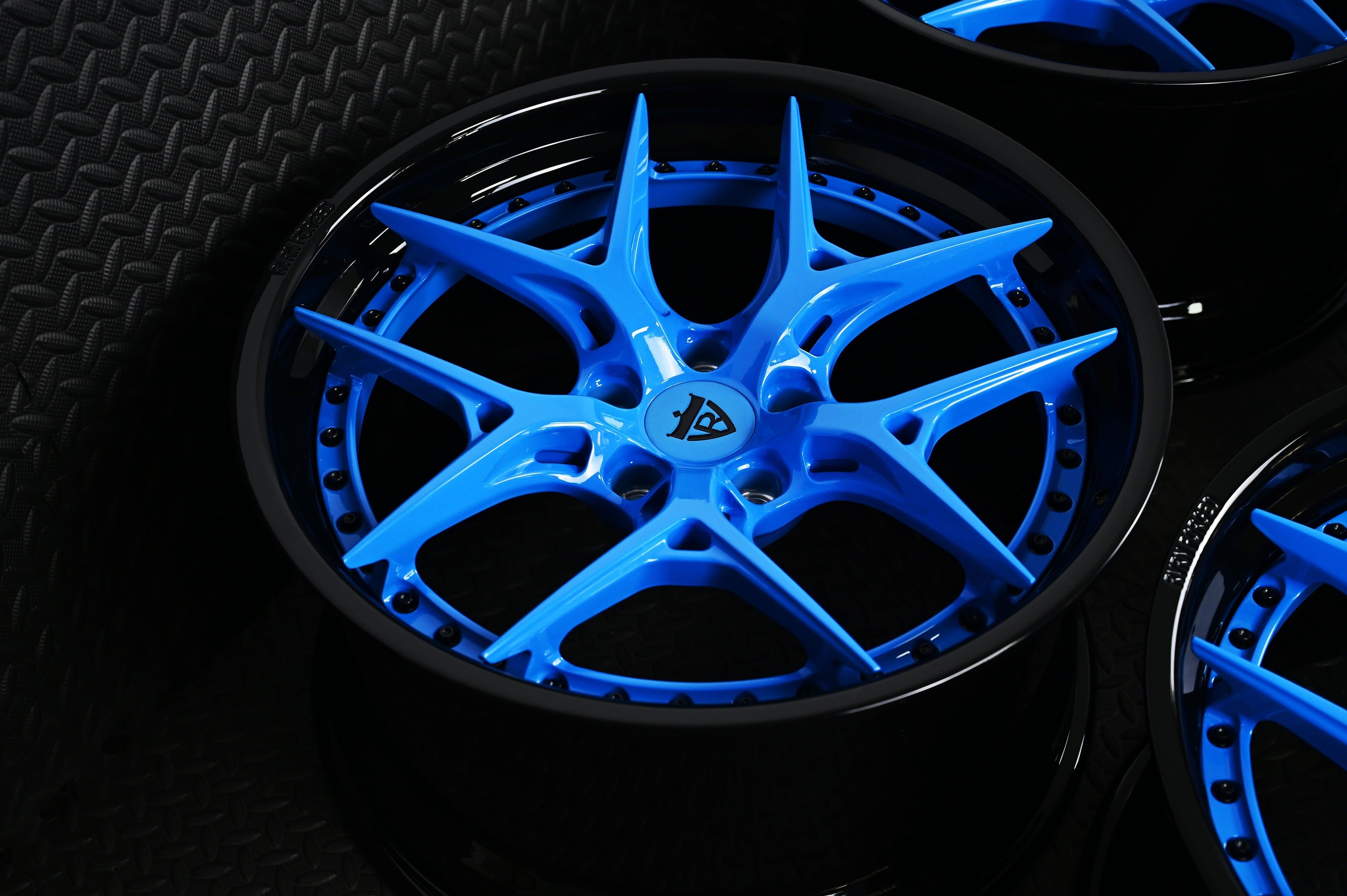 Custom 20 inch Chevy Camaro ZL1 Wheels-Rapid Blue 2-Piece RVRN Forged
