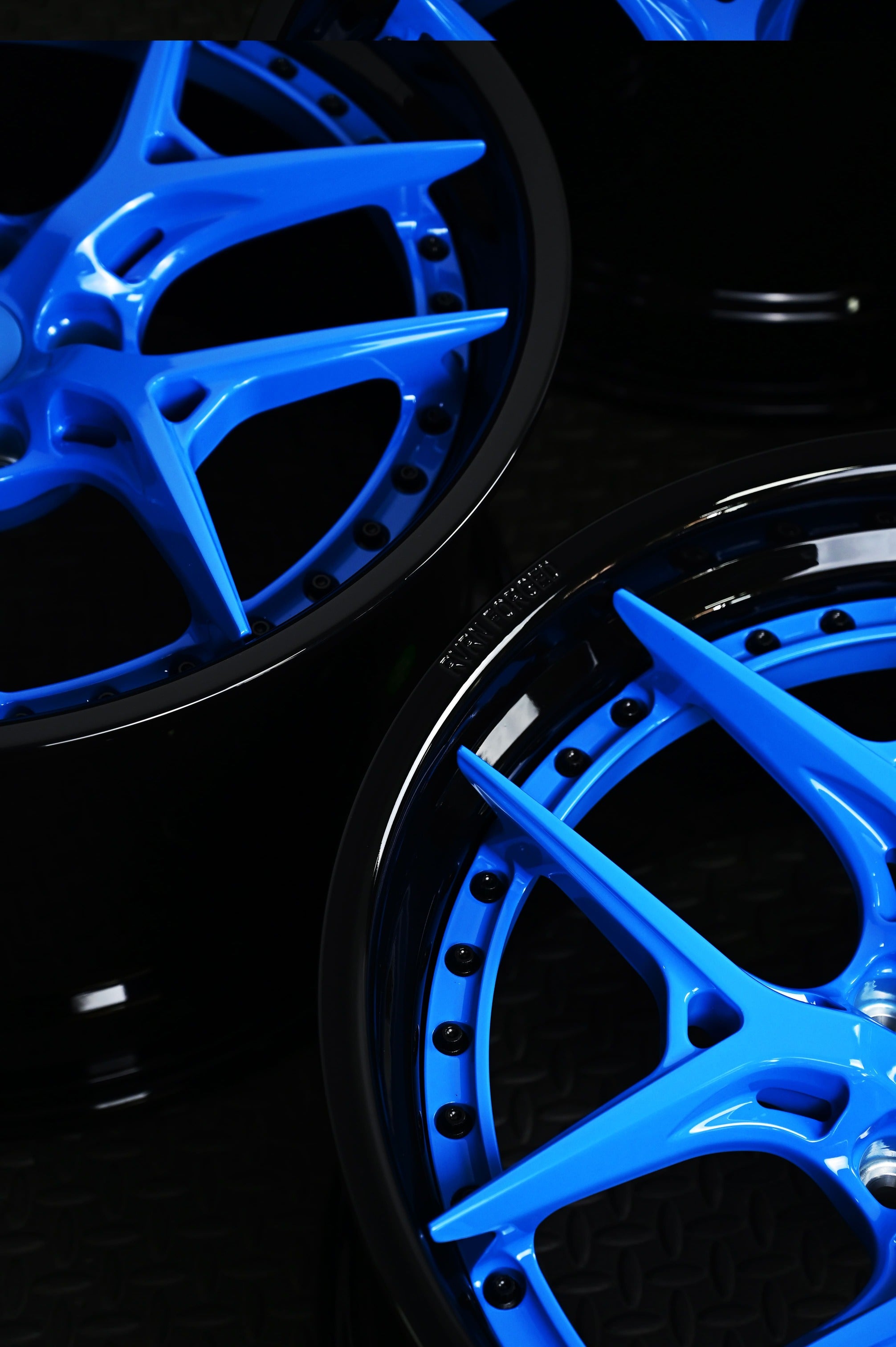 Custom 20 inch Chevy Camaro ZL1 Wheels-Rapid Blue 2-Piece RVRN Forged