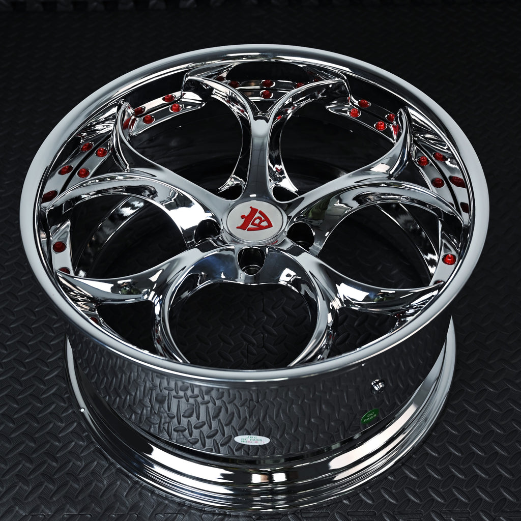 CUSTOM 2 PIECE FORGED ORANGE WHEELS: RV-DS016-RVRN FORGED