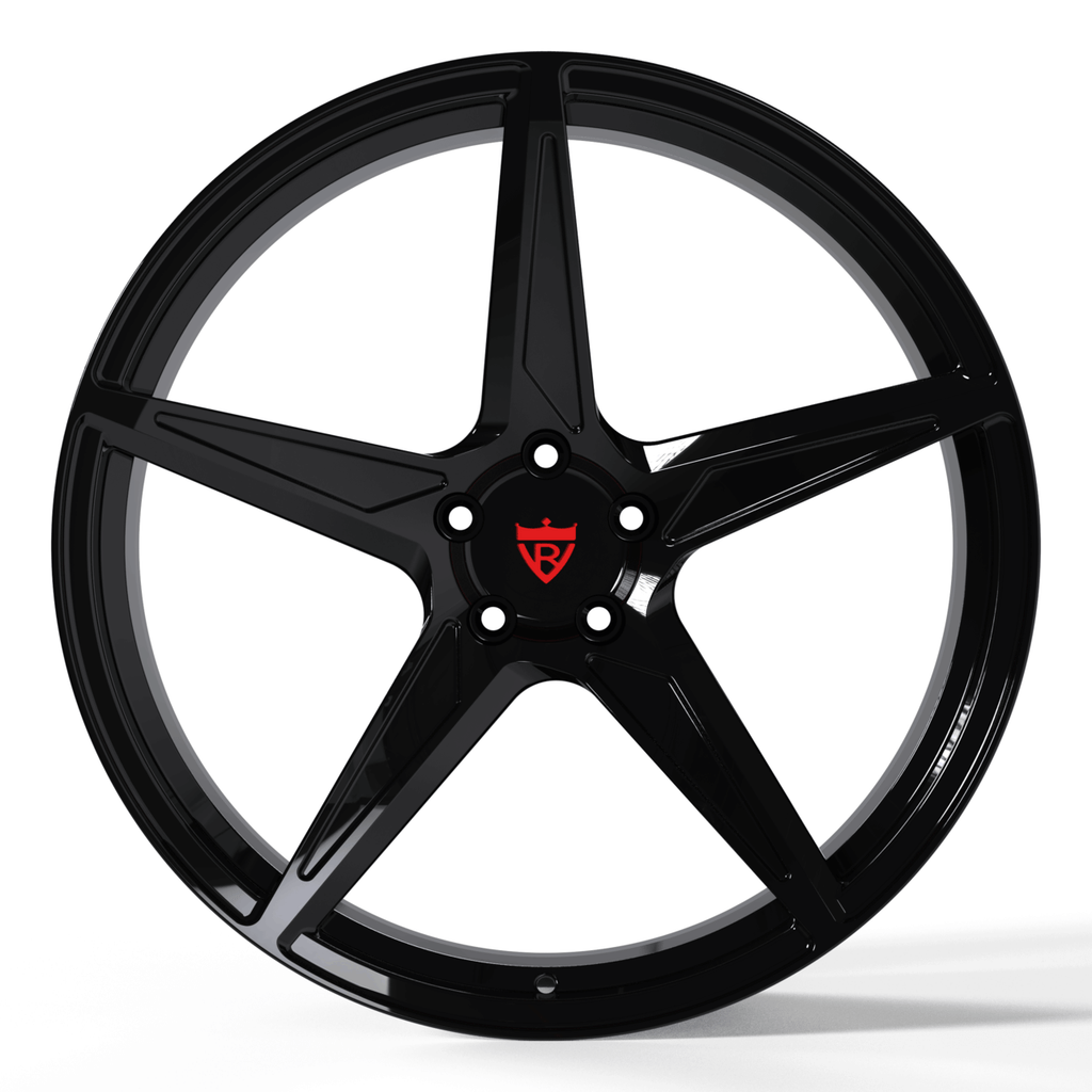 Custom Gloss Black Concave 5 Spoke Wheels: MC03 RVRN Forged – RVRN WHEELS