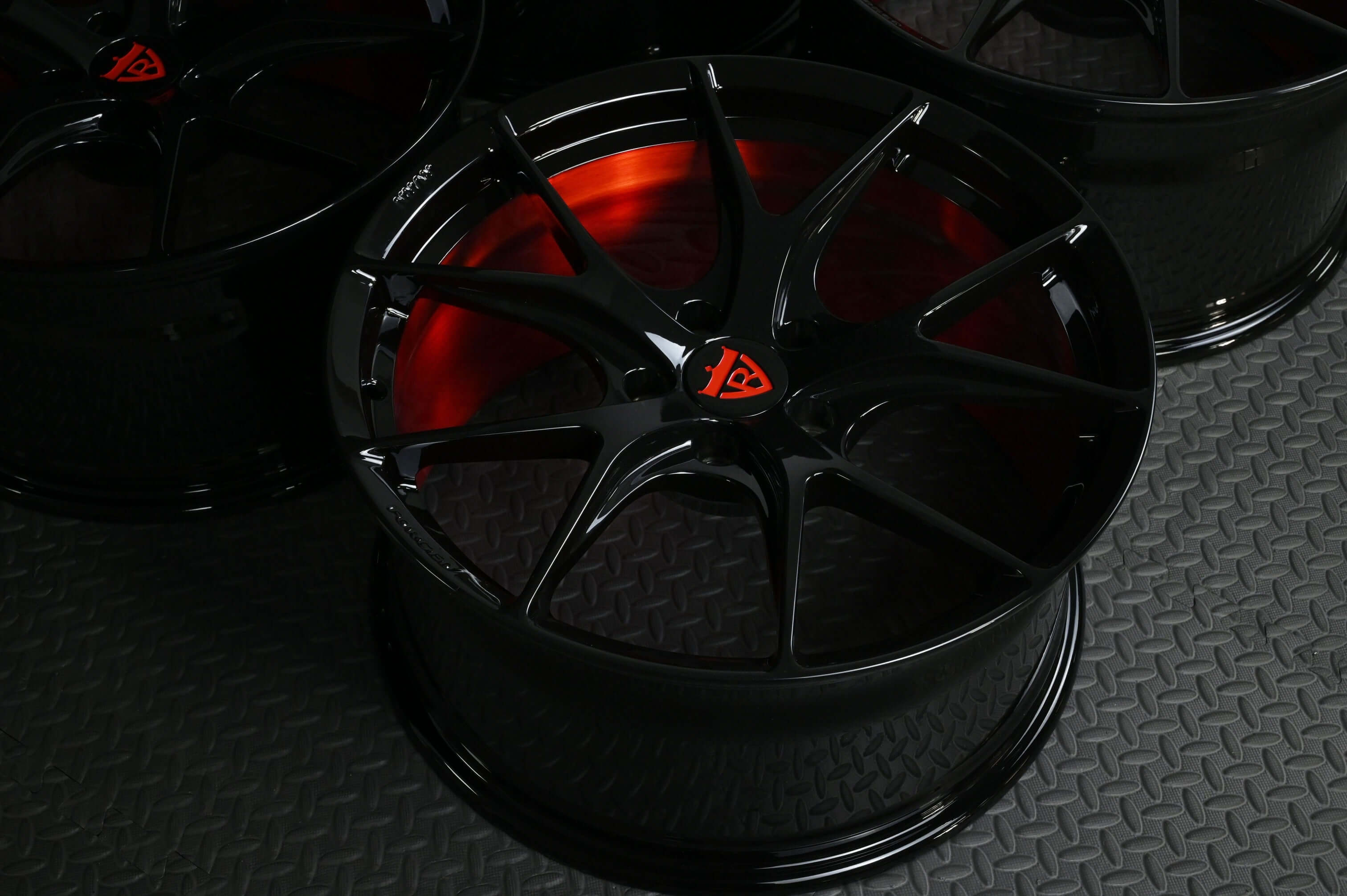 2024 Ford Mustang Custom Forged Wheels: RV-MR05 | RVRN Red & Black ...
