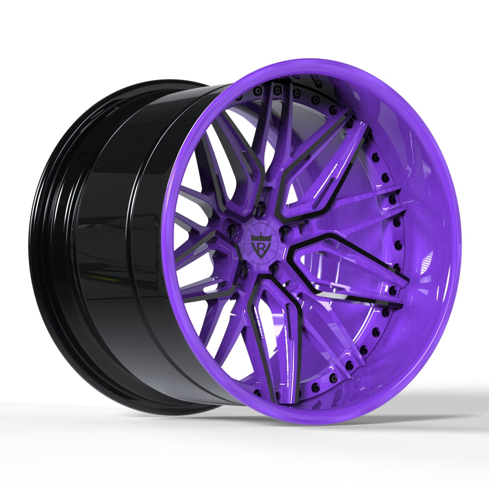 RVRN Custom Deep Dish 3-Piece Forged Purple Wheels: RV-T081