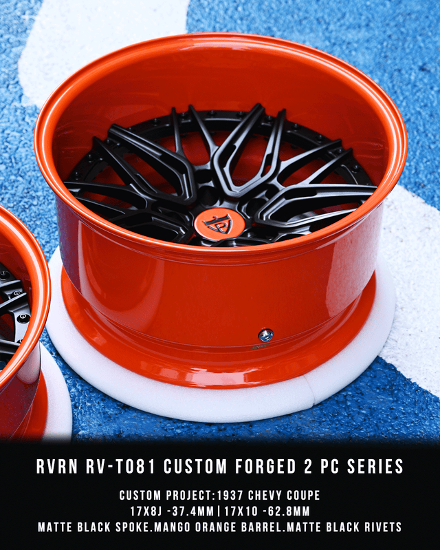 DEEP DISH CHROME CUSTOM FORGED THREE PIECE WHEELS: RV-T081