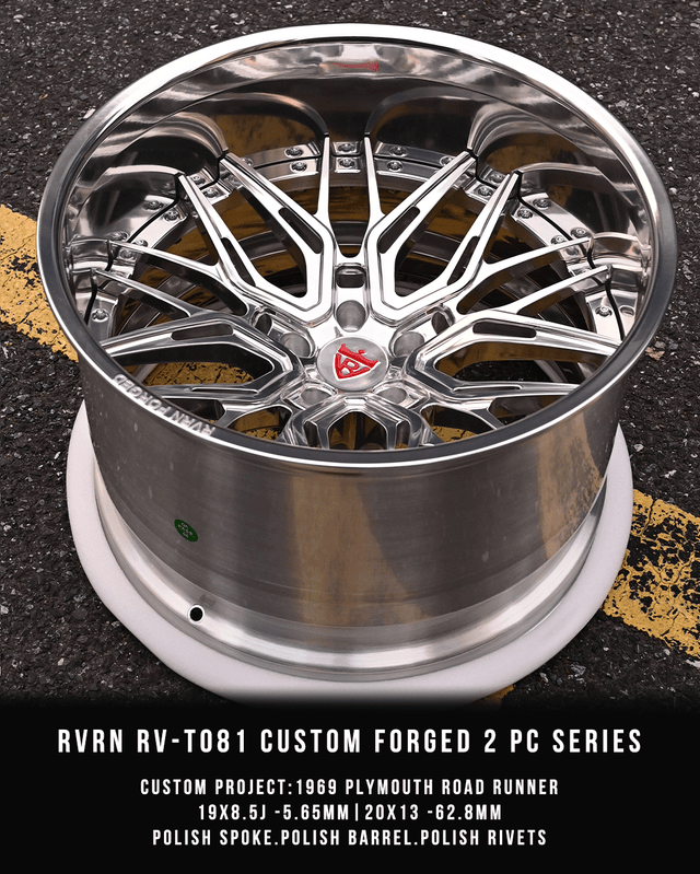 CUSTOM DEEP DISH 2-PIECE FORGED RED WHEELS: RV-T081