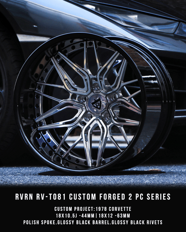 DEEP DISH CHROME CUSTOM FORGED THREE PIECE WHEELS: RV-T081