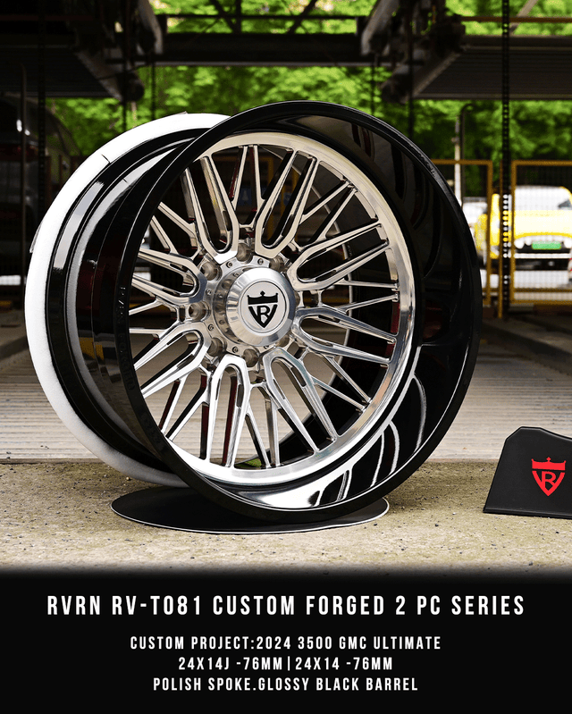 CUSTOM DEEP DISH 2-PIECE FORGED RED WHEELS: RV-T081
