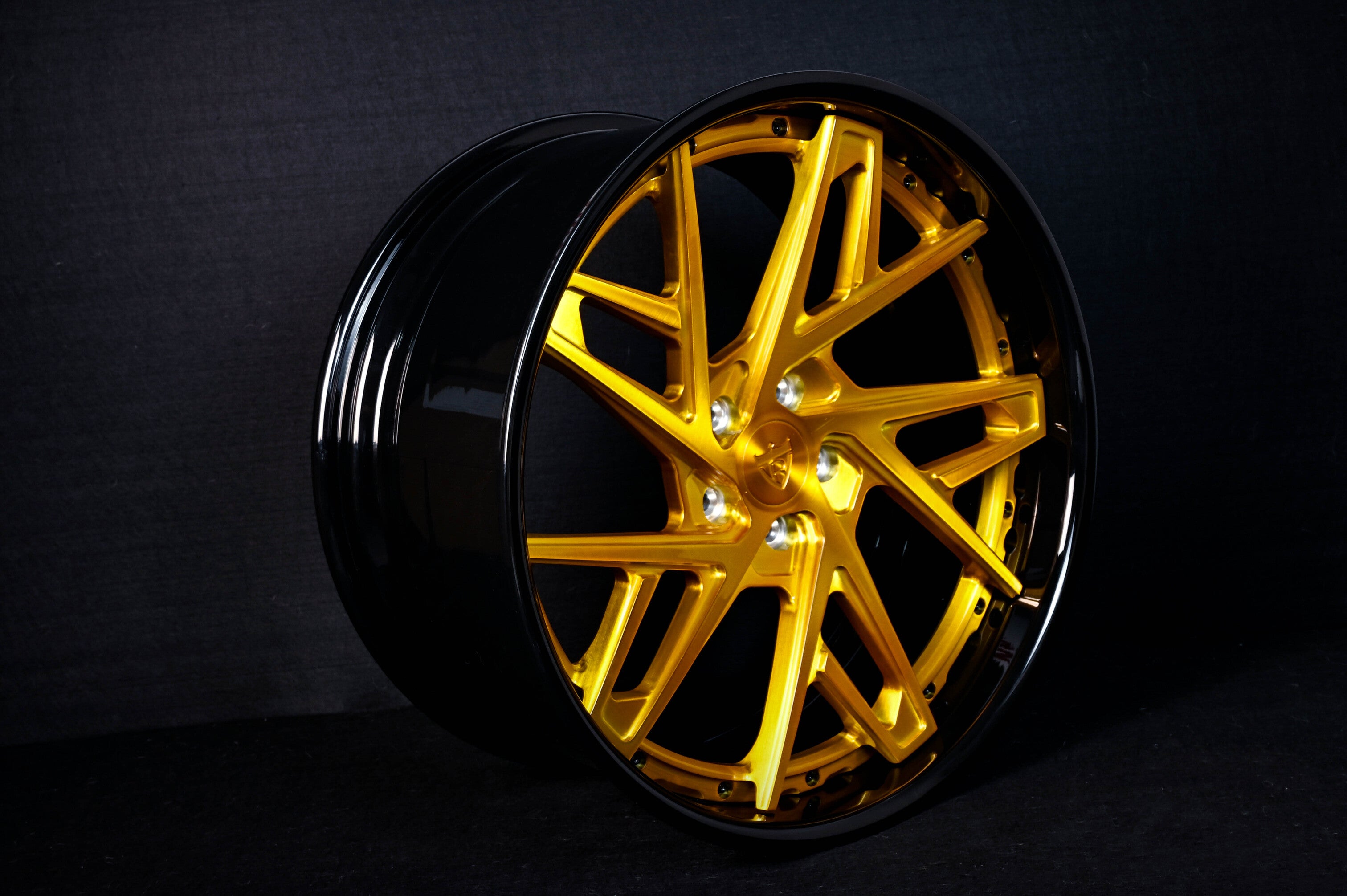 Cadillac CTS-V Custom Forged Wheels-Custom Per Order-Gold Black Rims