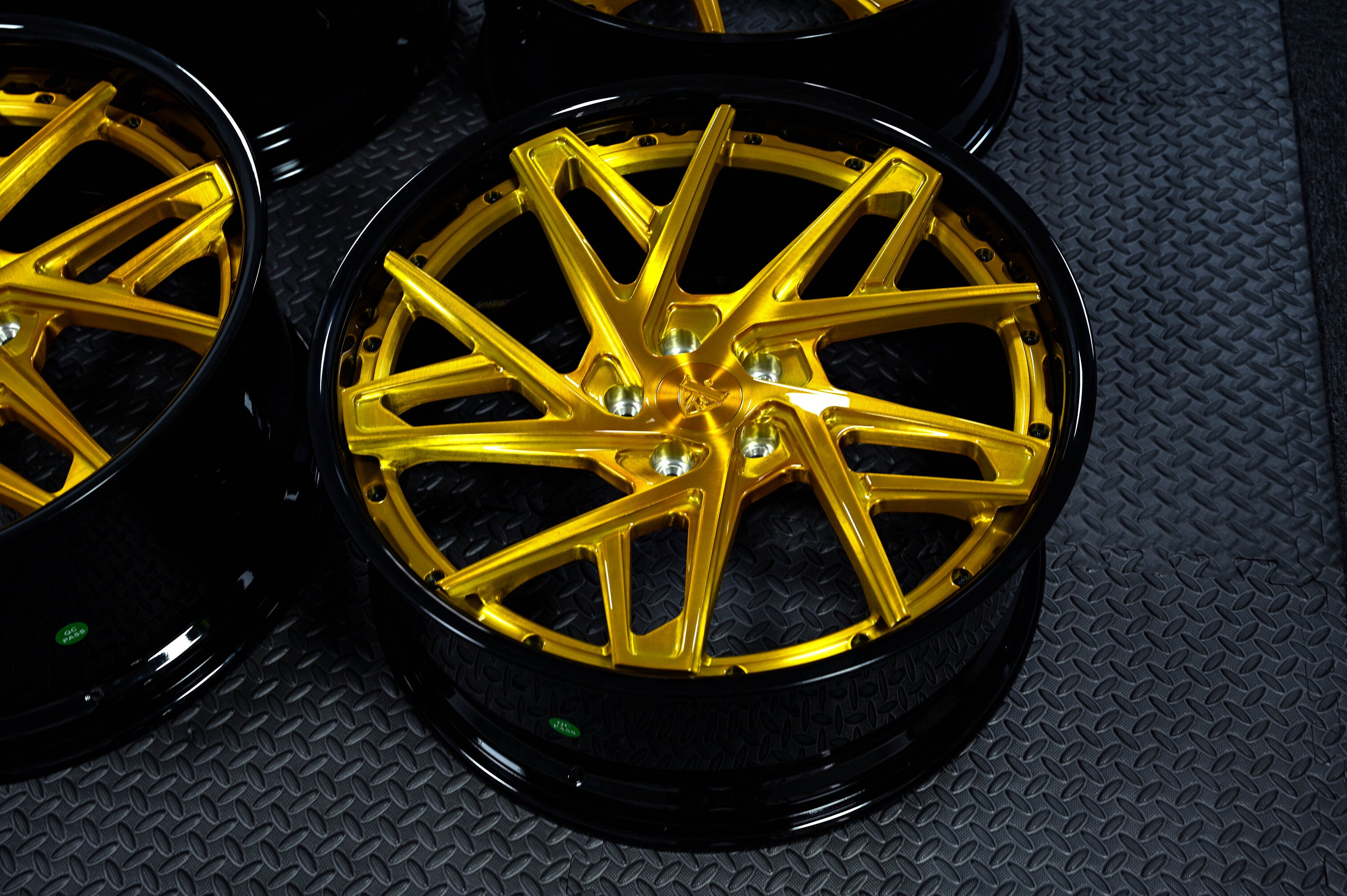 Cadillac CTS-V Custom Forged Wheels-Custom Per Order-Gold Black Rims
