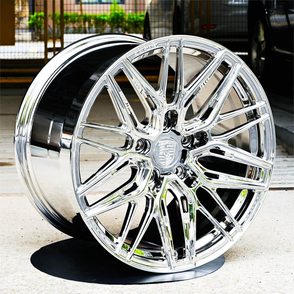 Porsche 911 Custom Forged Monoblock Chrome Wheels-MS808 Series