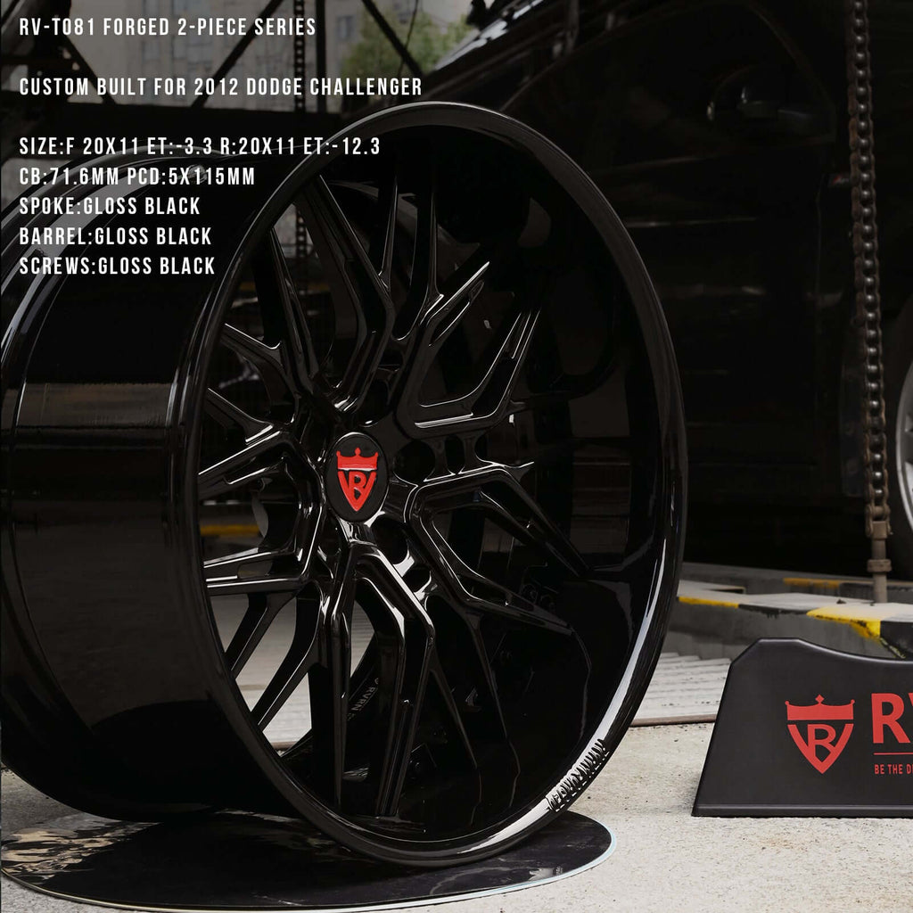 DEEP DISH 3-PIIECE FULLY FORGED WHEELS: RV-T081 BLACK RIMS