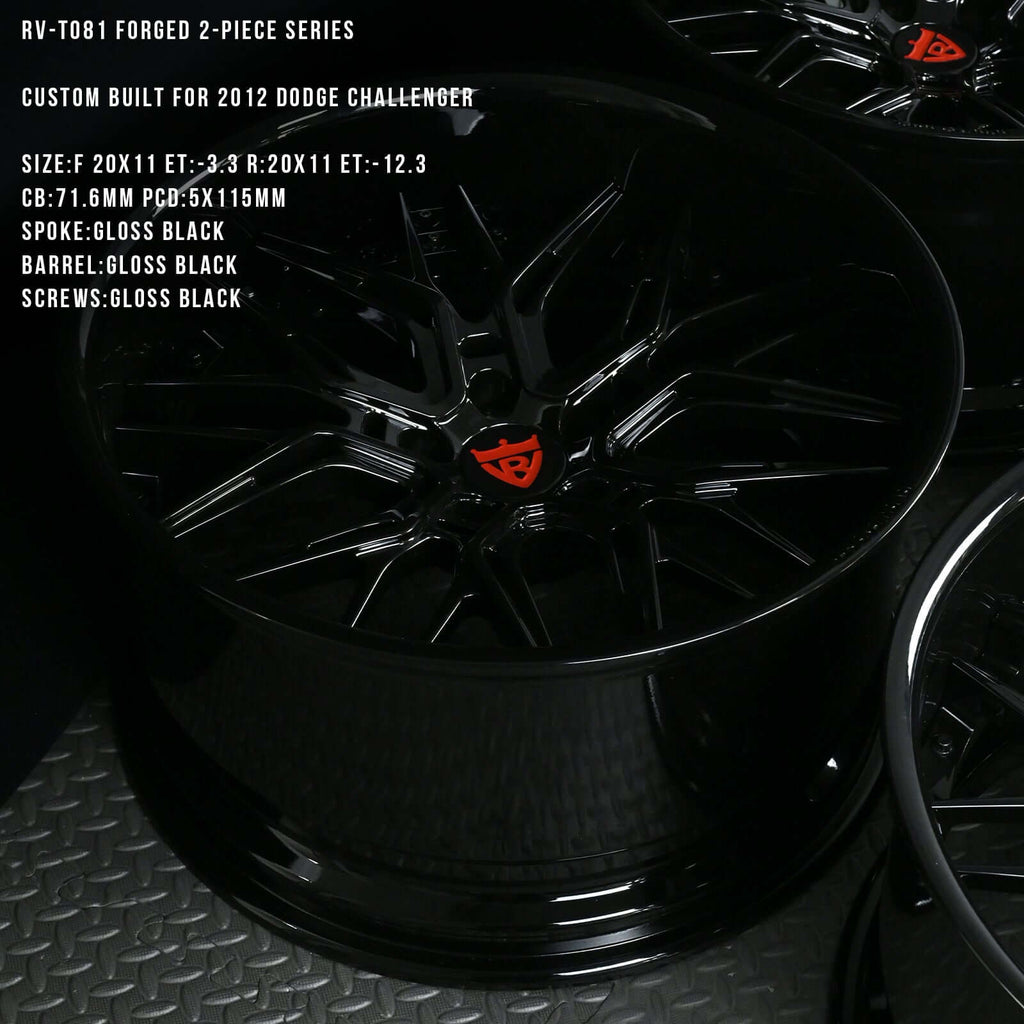 DEEP DISH 3-PIIECE FULLY FORGED WHEELS: RV-T081 BLACK RIMS