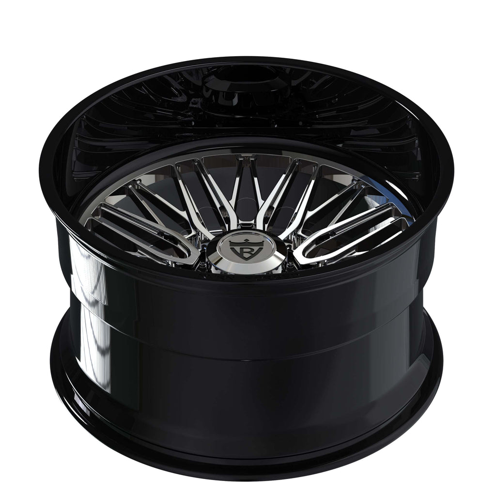 GMC Truck Deep Dish Black Wheels-Custom Aftermarket 8 Lug