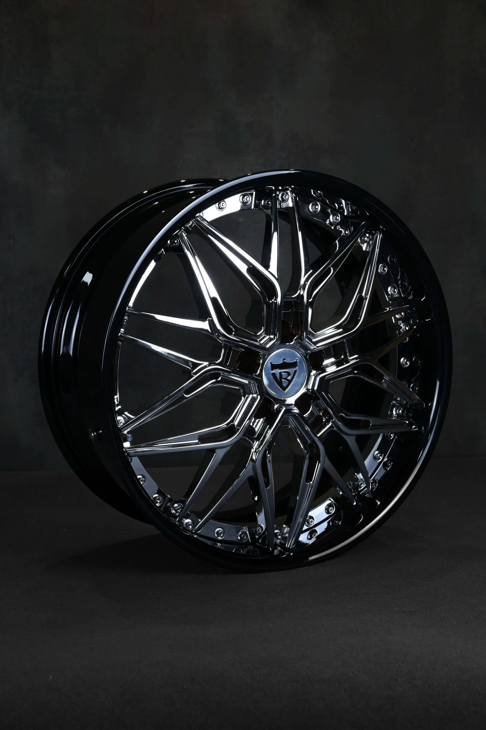 Ford Mustang Custom Wheels: Chrome Deep Dish Forged Rims RV-T081