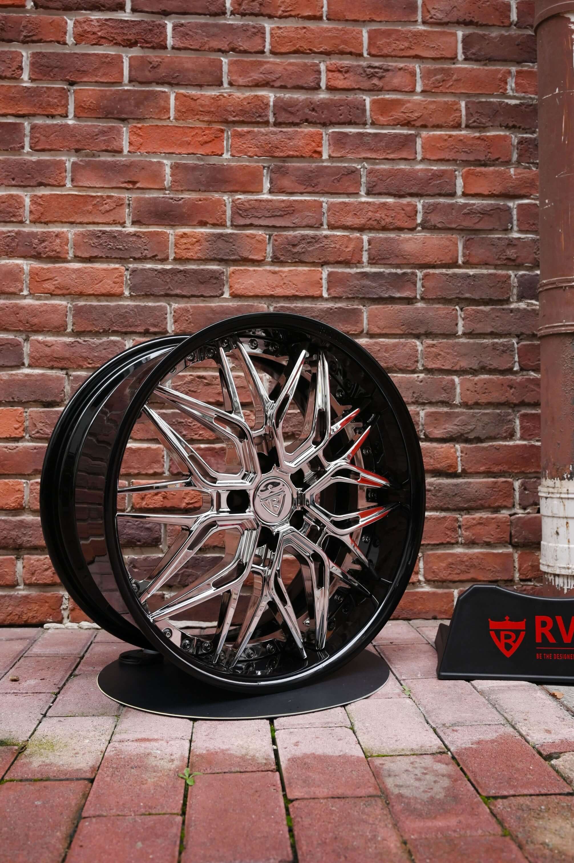 Ford Mustang Custom Wheels: Chrome Deep Dish Forged Rims RV-T081