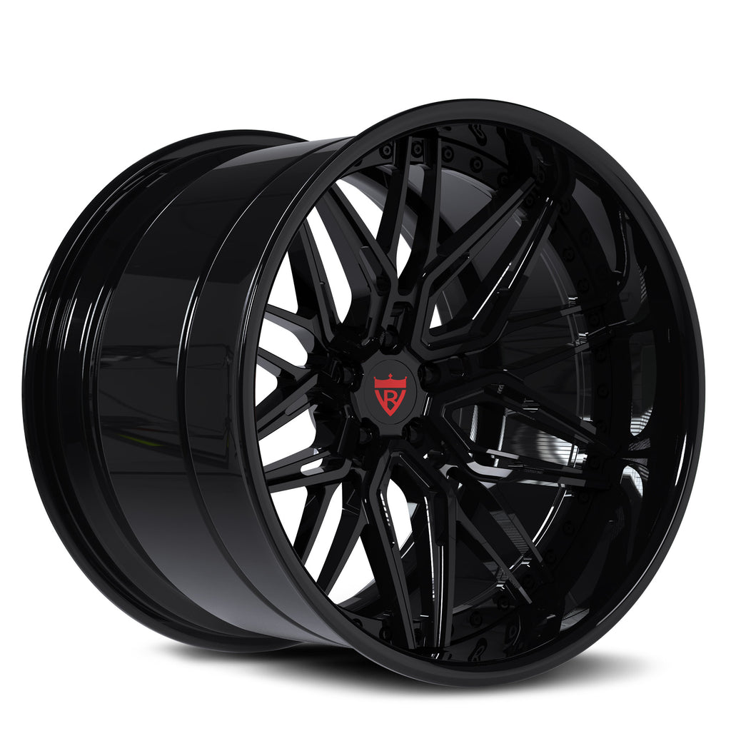 DEEP DISH 3-PIIECE FULLY FORGED WHEELS: RV-T081 BLACK RIMS