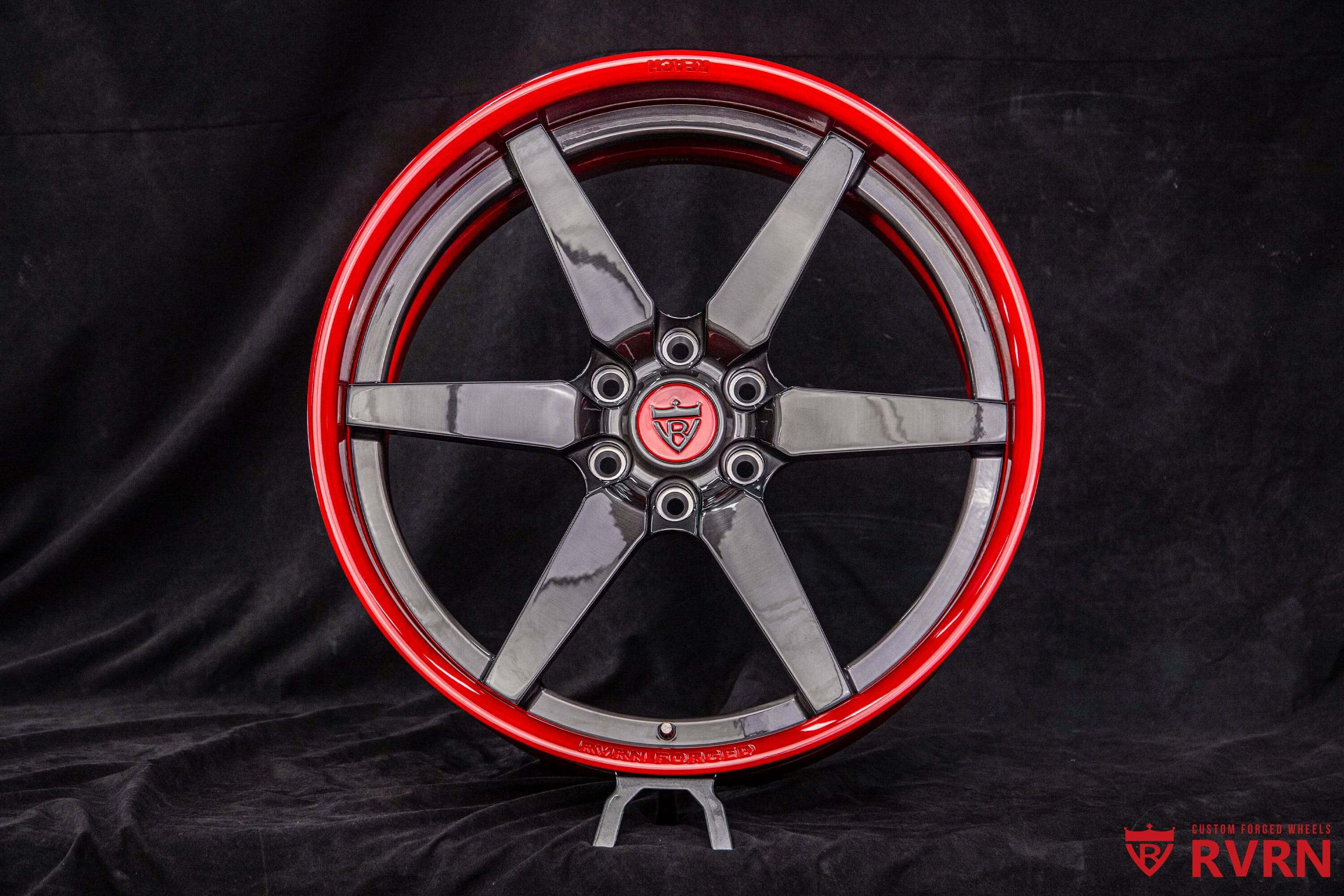 2018 Ford F150 Custom Forged Red & Black 22" Wheels: RV-DF14 – RVRN WHEELS