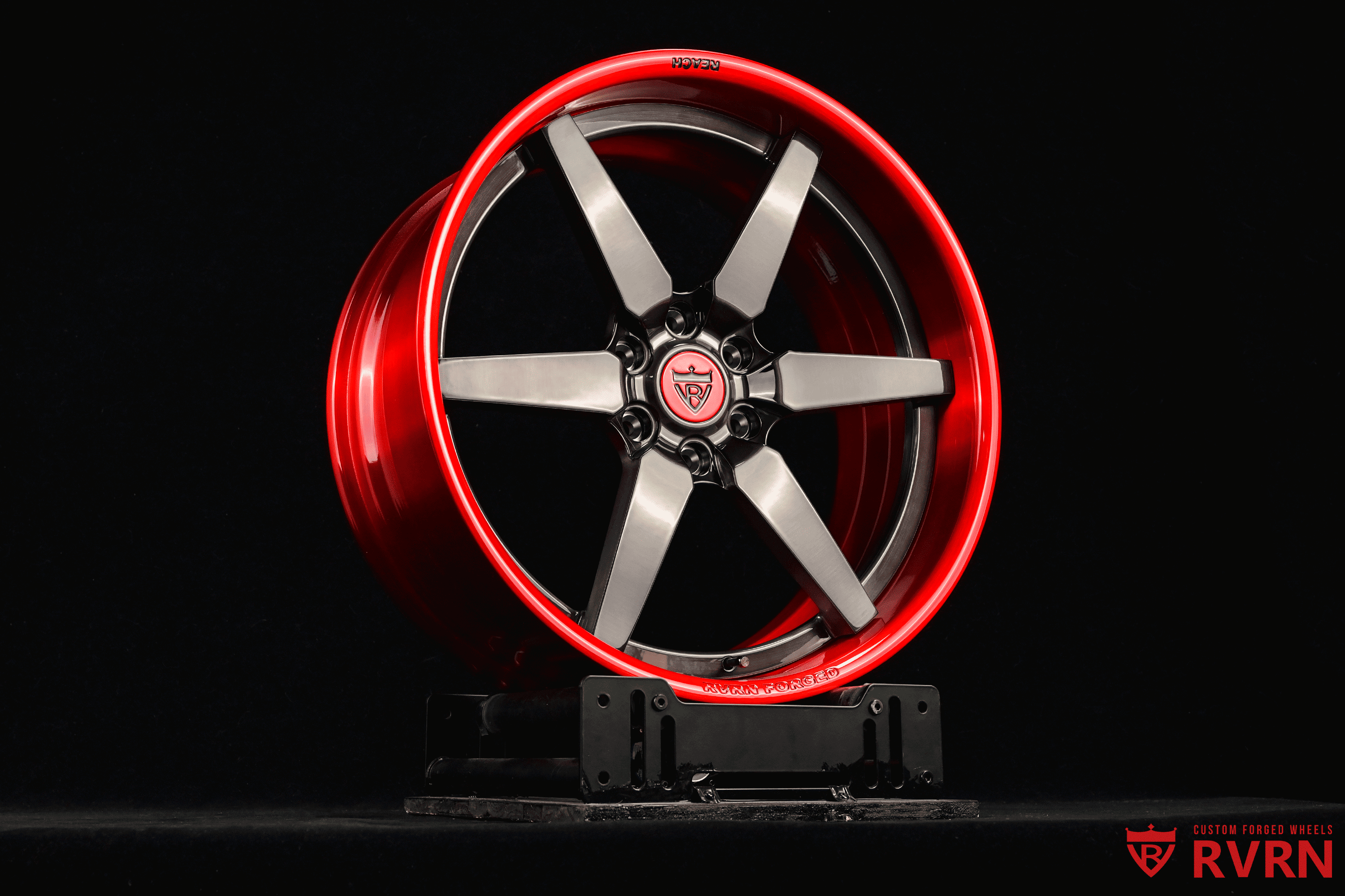 2018 Ford F150 Custom Forged Red & Black 22" Wheels: RV-DF14 – RVRN WHEELS