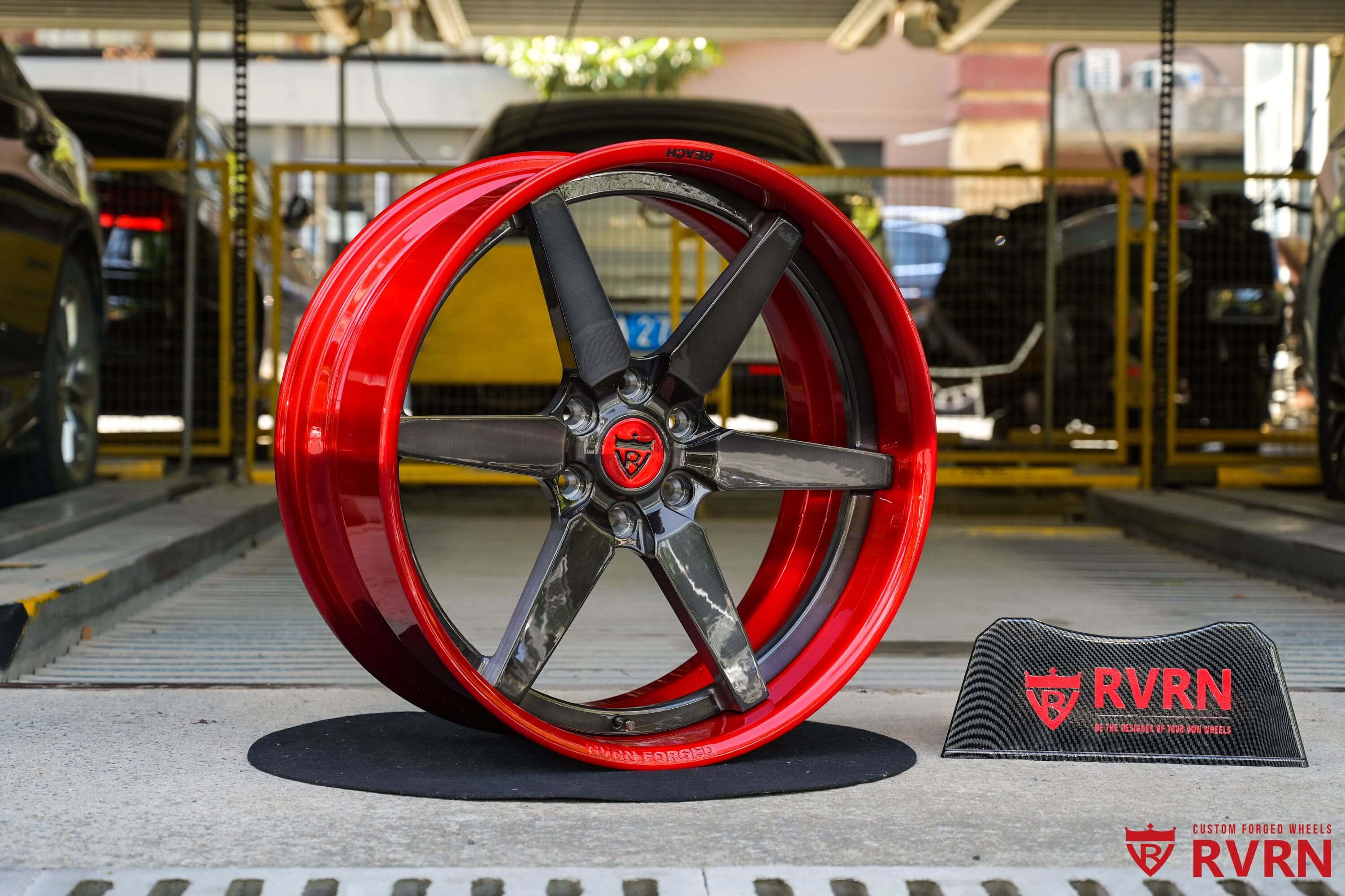 2018 Ford F150 Custom Forged Red & Black 22" Wheels: RV-DF14 – RVRN WHEELS