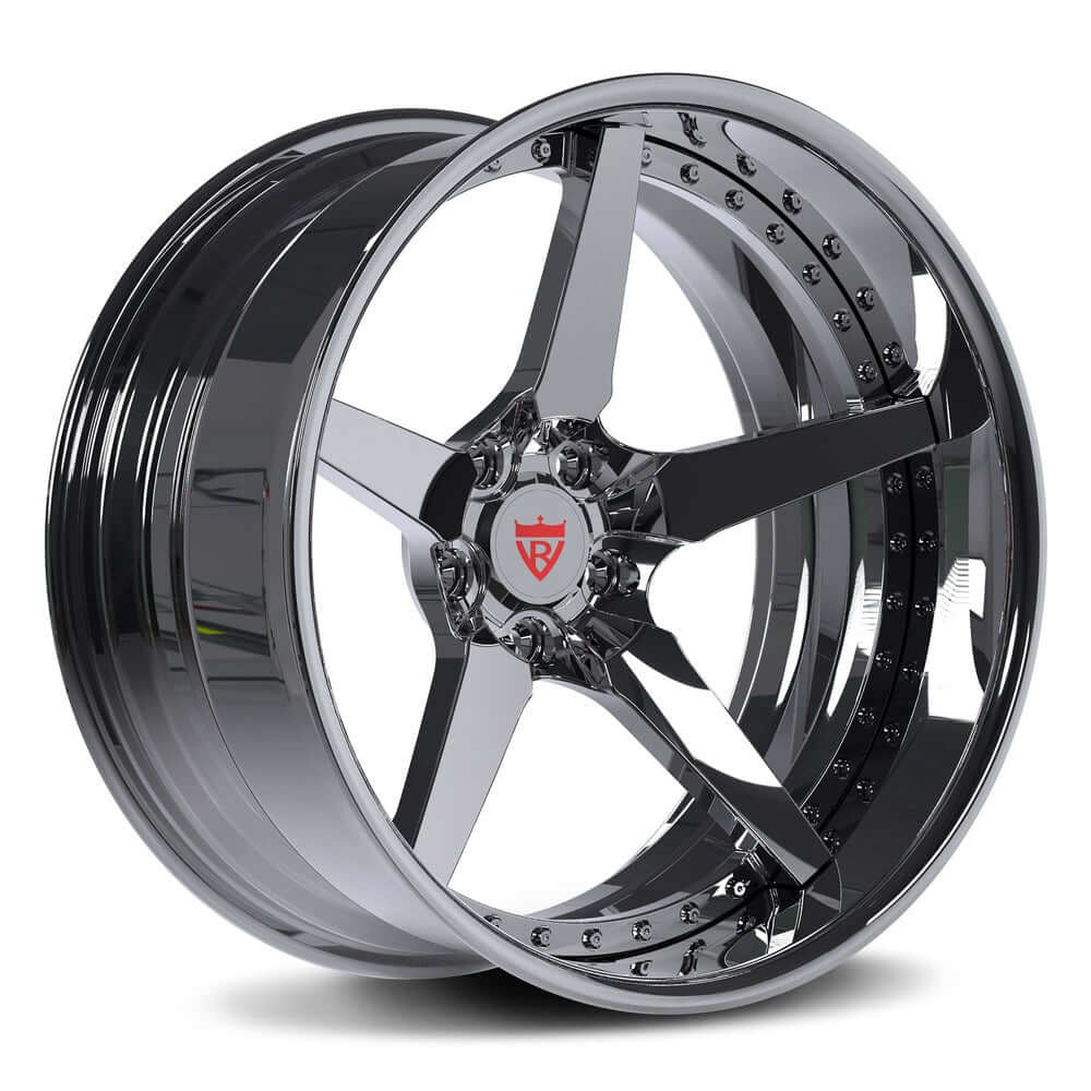 RV-DF14 Custom Forged 2-Piece 5 Spoke Chrome Wheels | RVRN