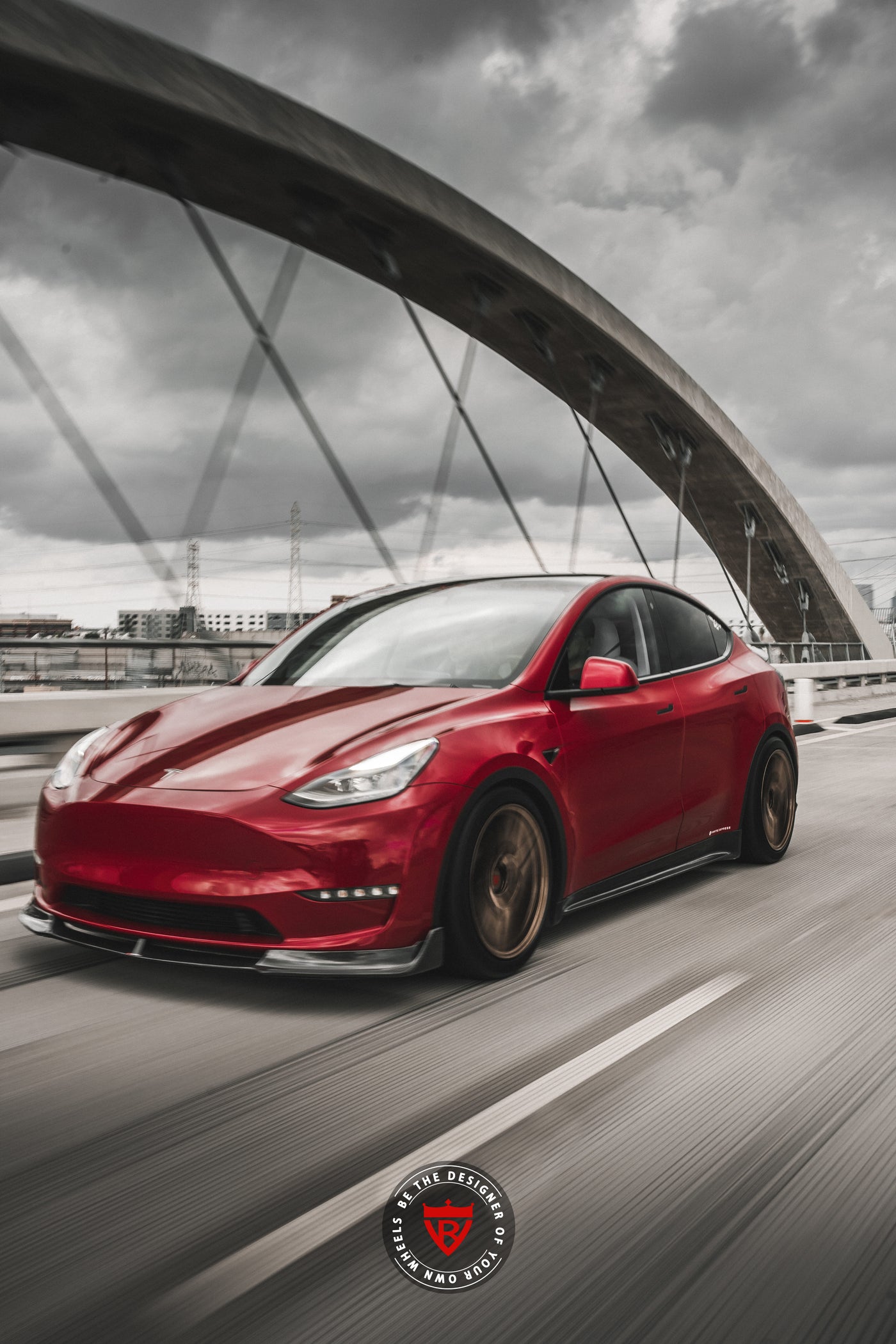 Tesla Model Y with Custom 20x9.5 Performance Forged Wheels – RVRN WHEELS