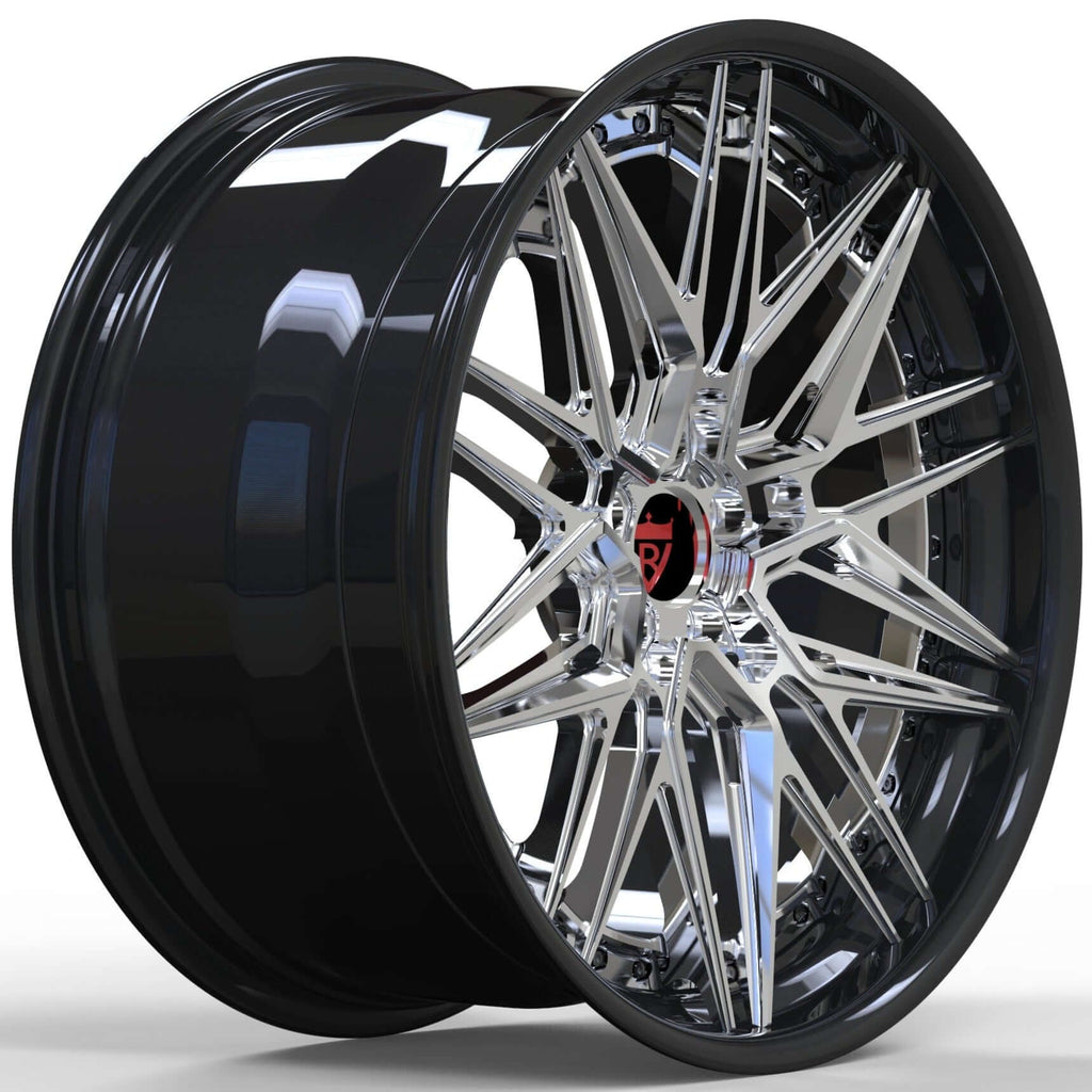 CUSTOM 2 PIECE FORGED CHROME WHEELS : RV-T081-RVRN FORGED