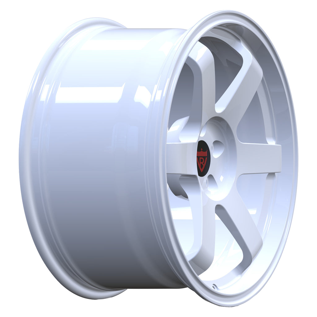One-piece white Custom Forged Wheels: RV-MR121- RVRN FORGED