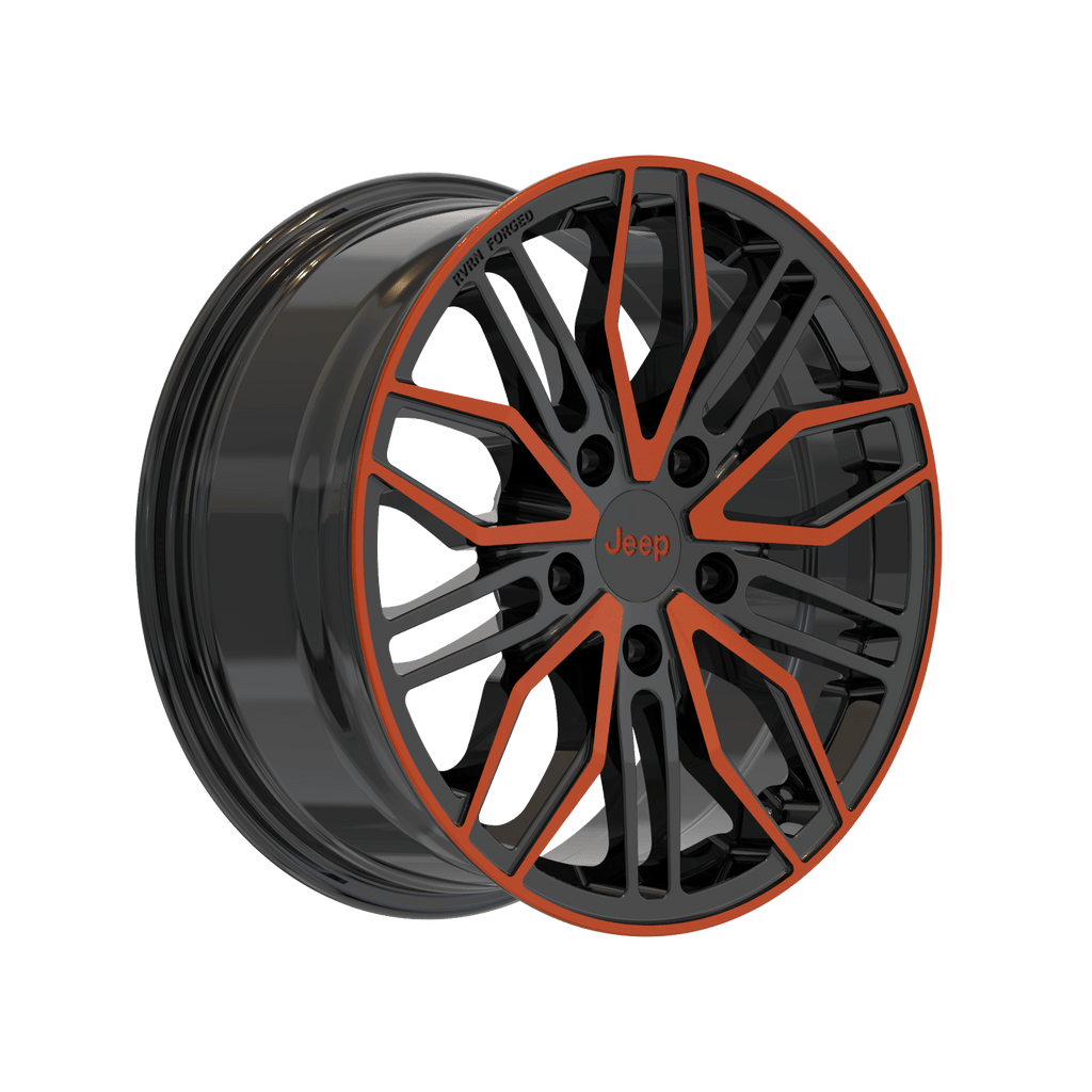 CUSTOM ONE PIECE FORGED BLACK&RED WHEELS: RV-MQ72