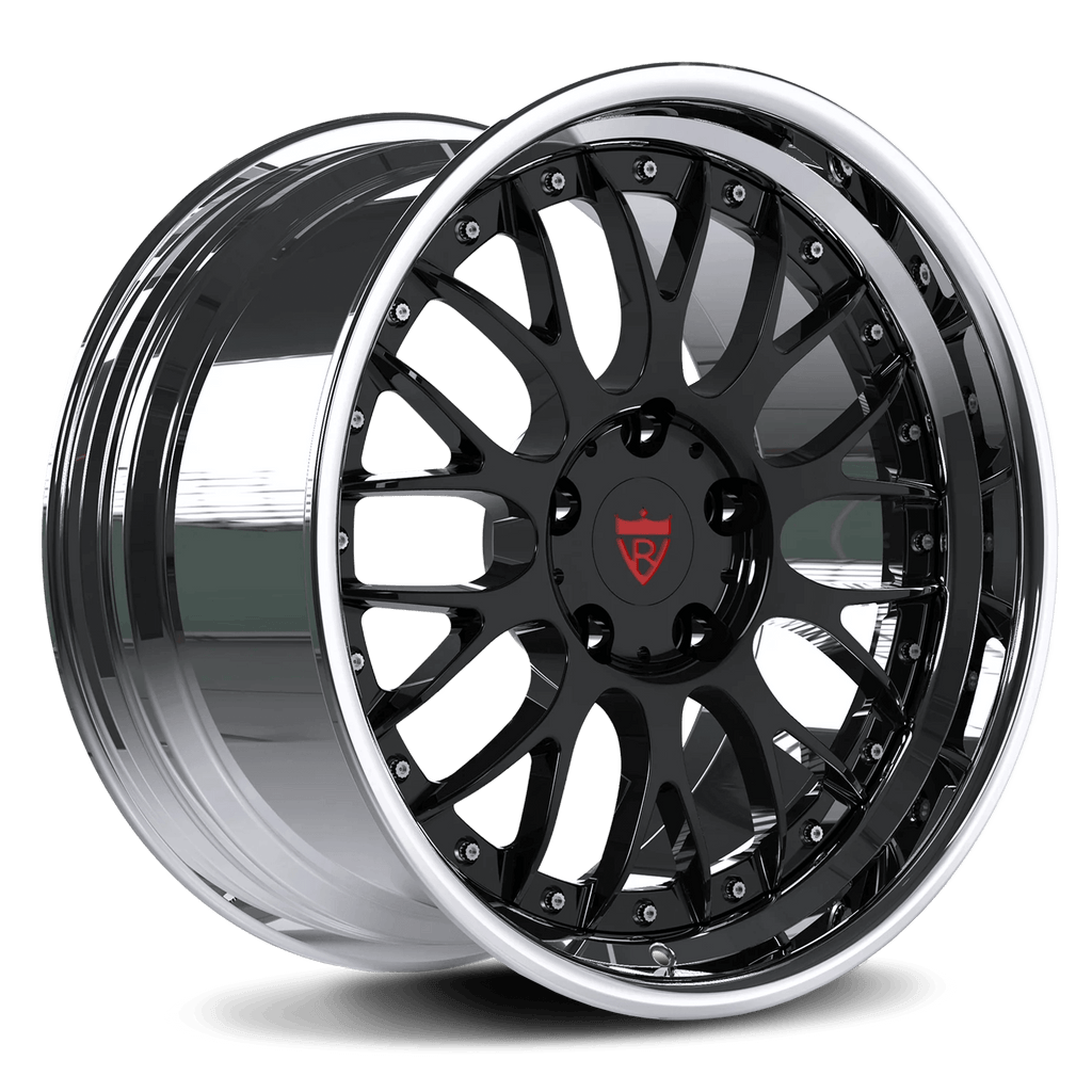 CUSTOM 2 PIECE DEEP LIP GLOSS BLACK FORGED WHEELS: RV-DC56