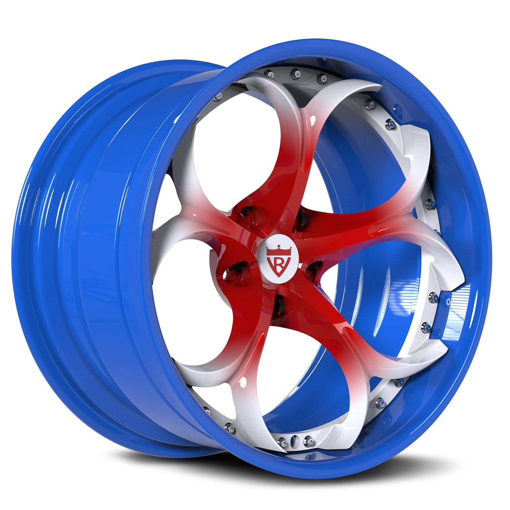 CUSTOM 2 PIECE FORGED ORANGE WHEELS: RV-DS016-RVRN FORGED