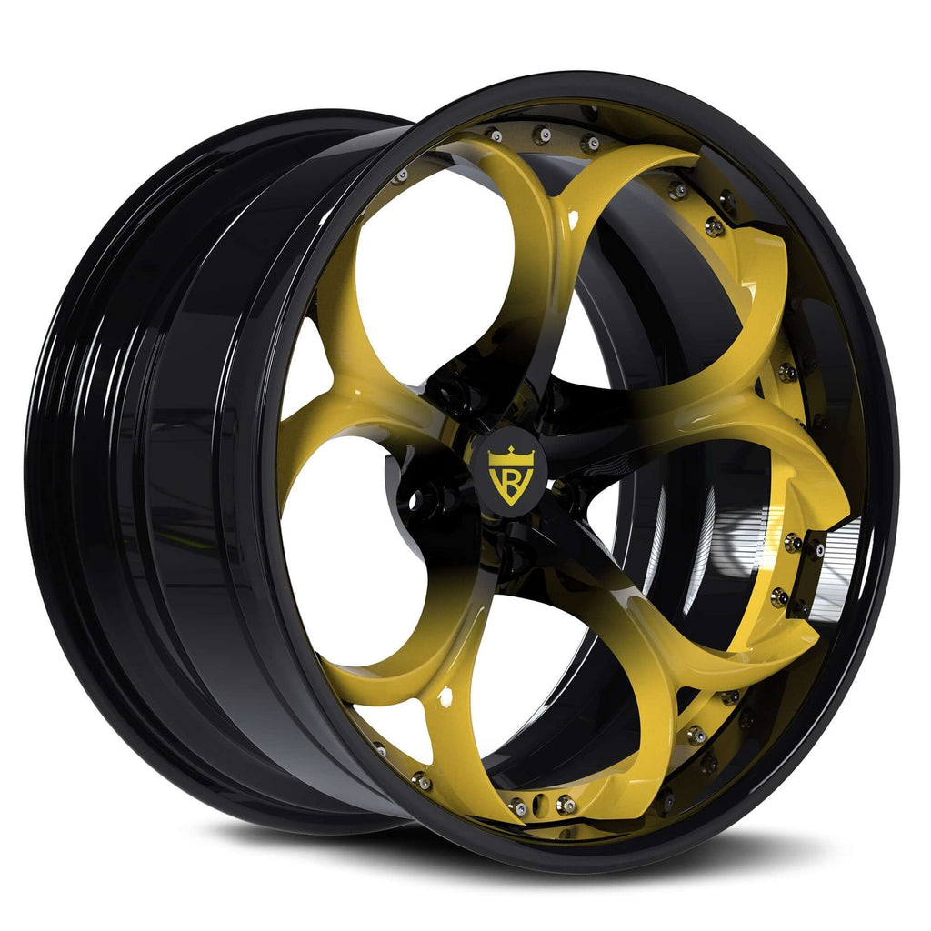 CUSTOM 2 PIECE FORGED ORANGE WHEELS: RV-DS016-RVRN FORGED