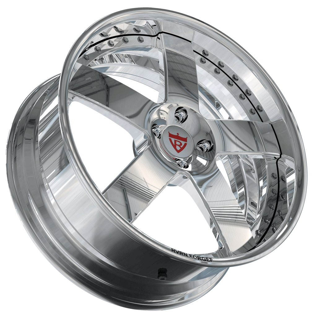 CUSTOM 2-PIECE FULLY FORGED 5 SPOKE CHROME WHEELS: RV-DF93